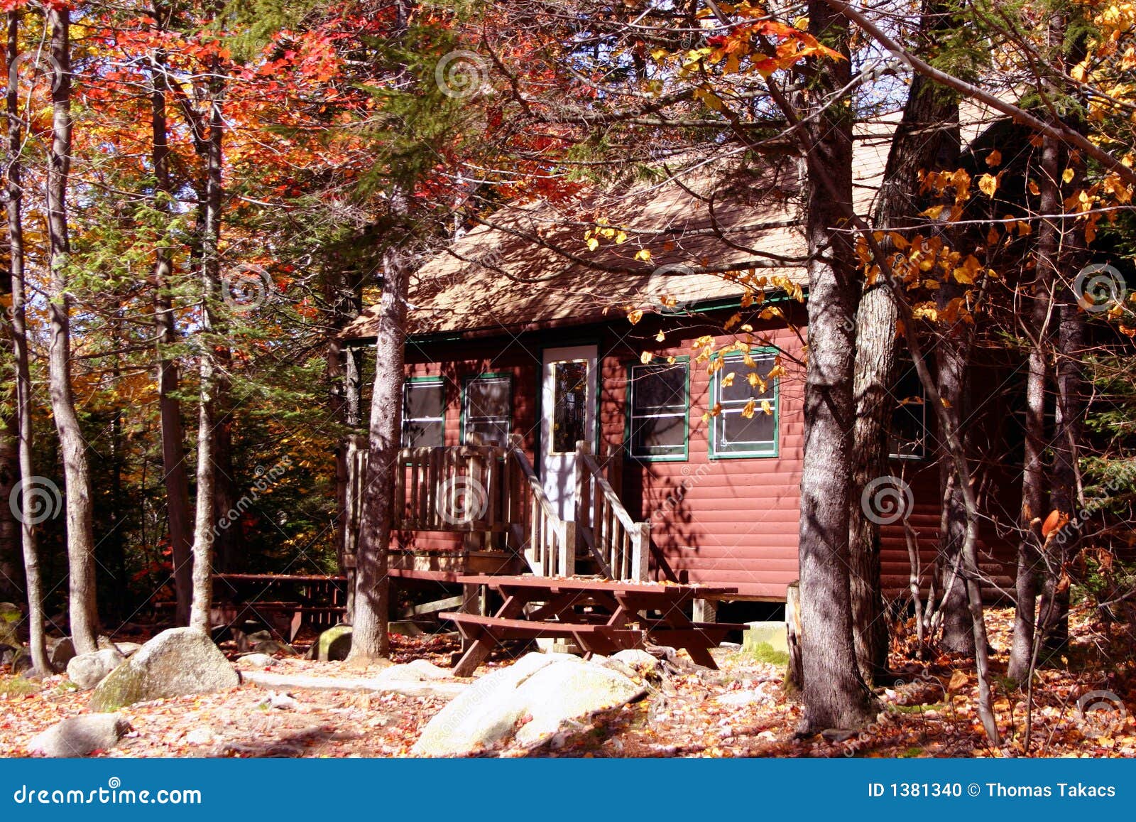 Cabin in Autumn stock photo. Image of camping, mountain - 1381340