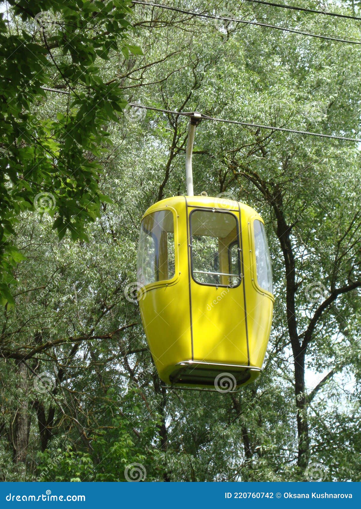 Cabin of Cable Car on the Background of the Forest Stock Photo - Image ...