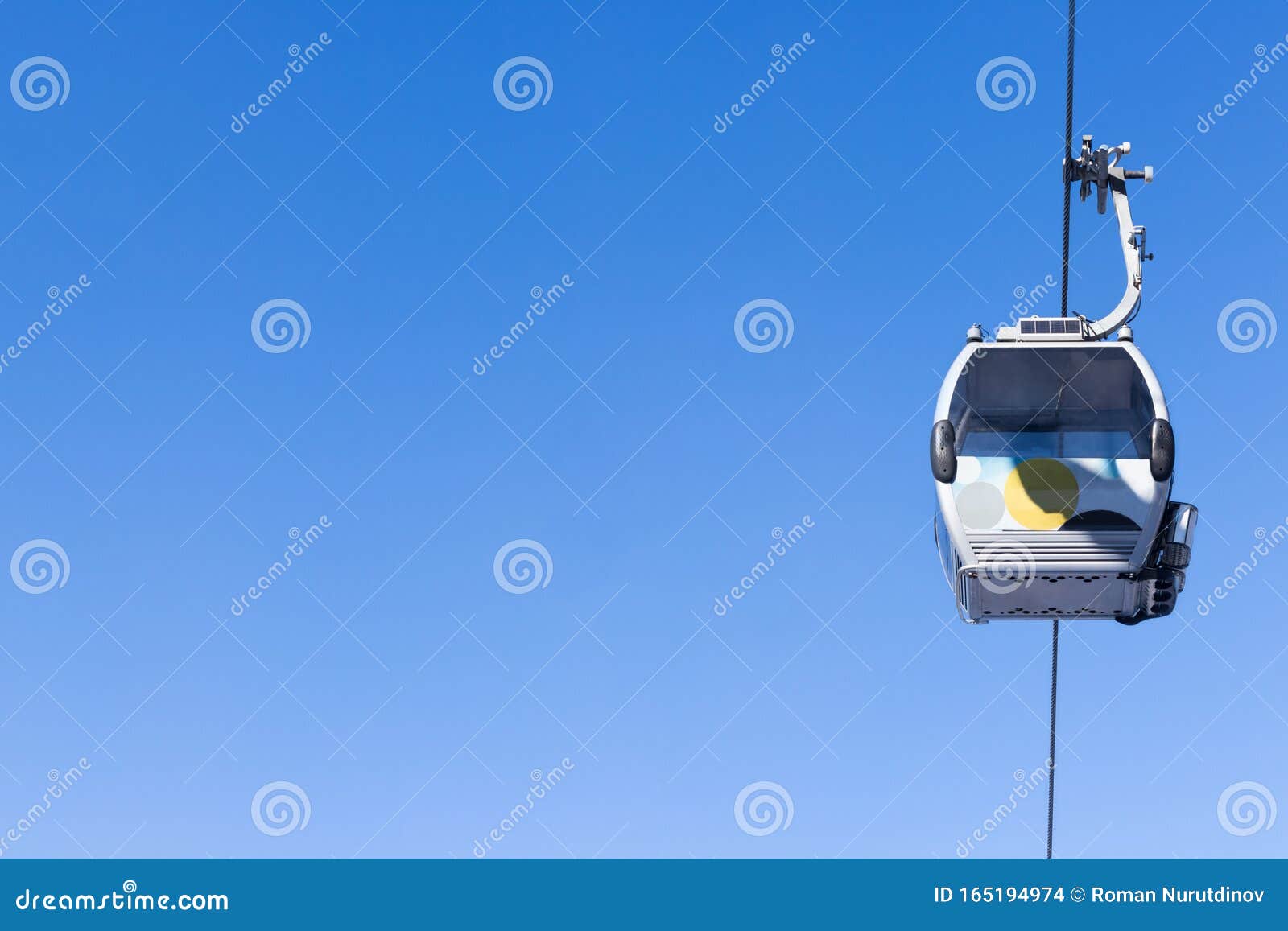 Cabin Cableway on a Background of Blue Sky Stock Photo - Image of road ...