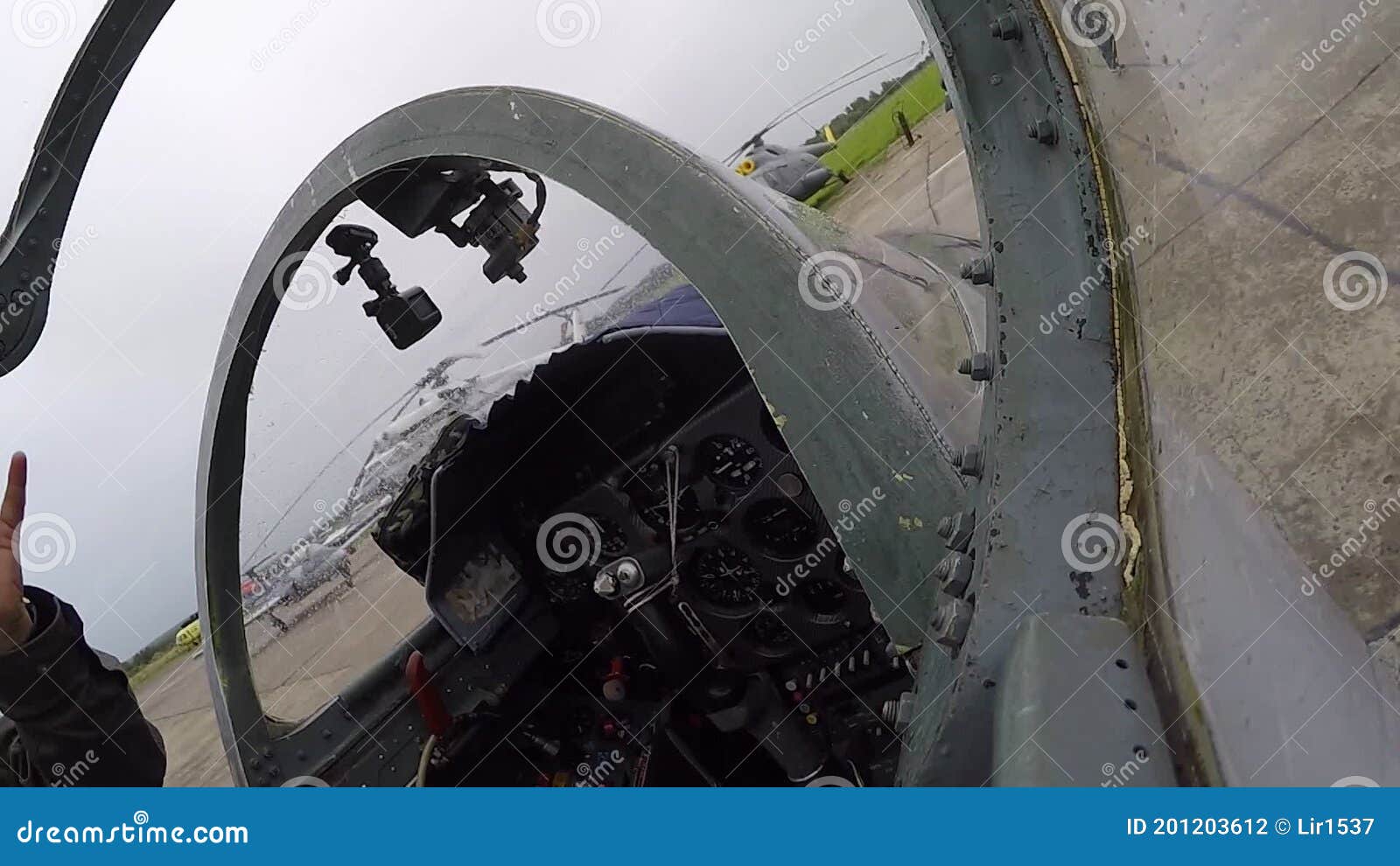 Cabin of Combat Fighter Plane Open. Inside View of Cockpit and ...