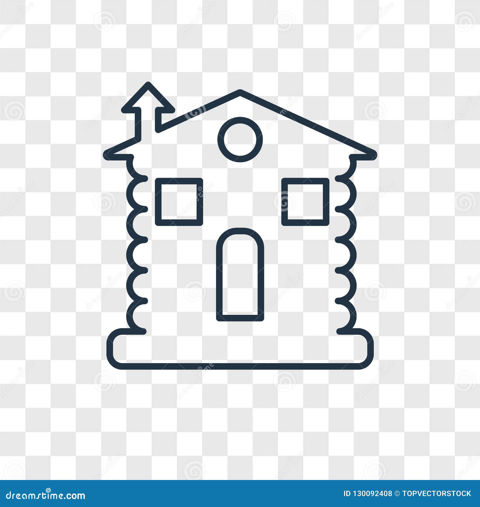 Cabin Concept Vector Linear Icon Isolated on Transparent Background ...