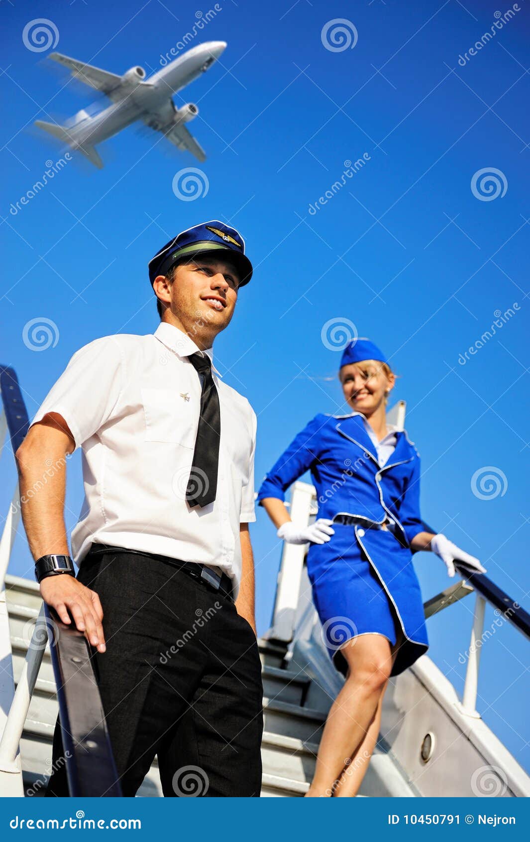 Cabin Crew Members Standing Together At Airfield Stock Photography ...