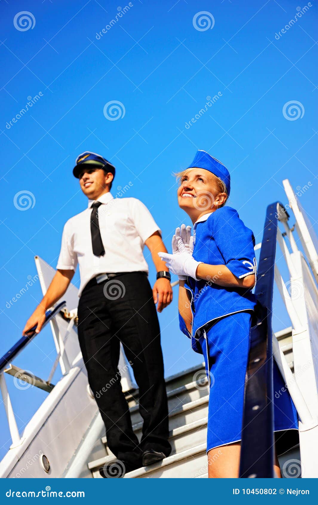 Cabin crew couple stock photo. Image of portrait, space - 10450802