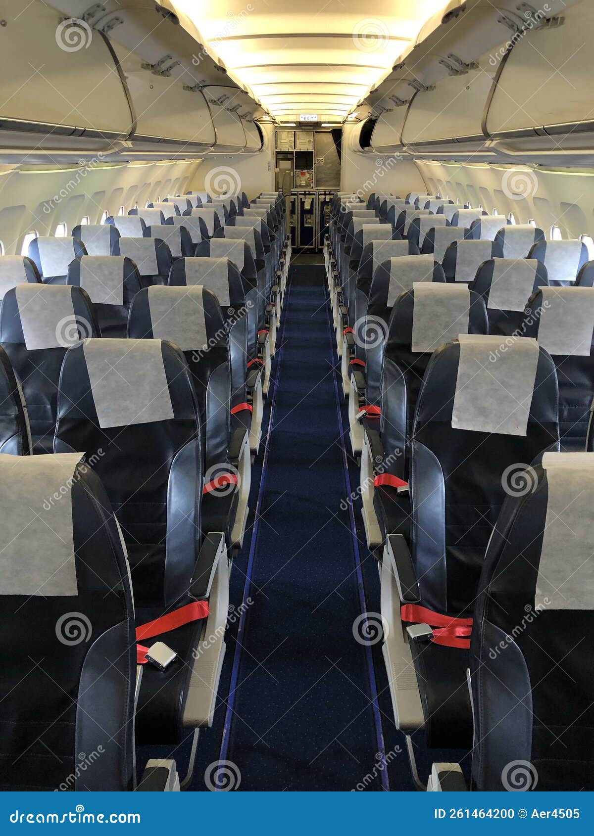 Cabin with Empty Seats on the Plane Stock Photo - Image of ticket ...