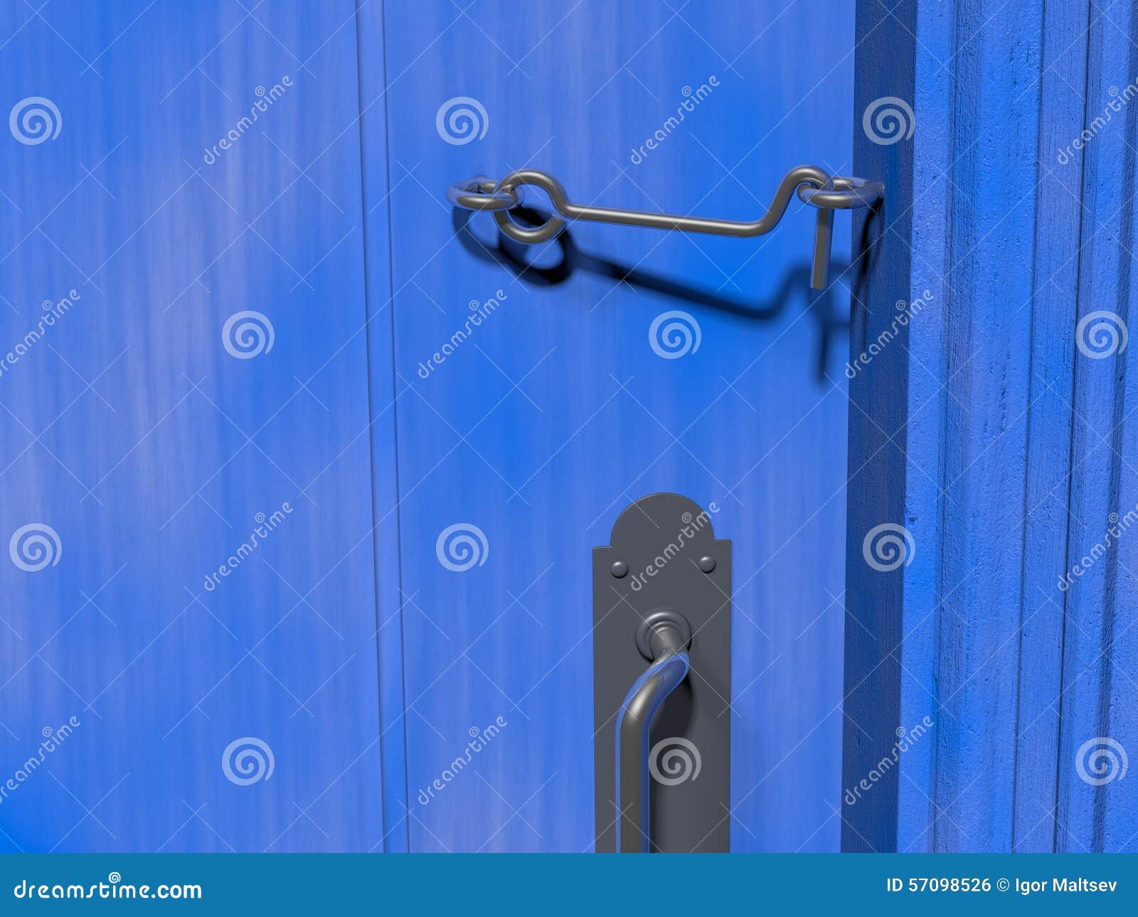 Cabin Hook Latch on a Blue Door Stock Illustration - Illustration of ...