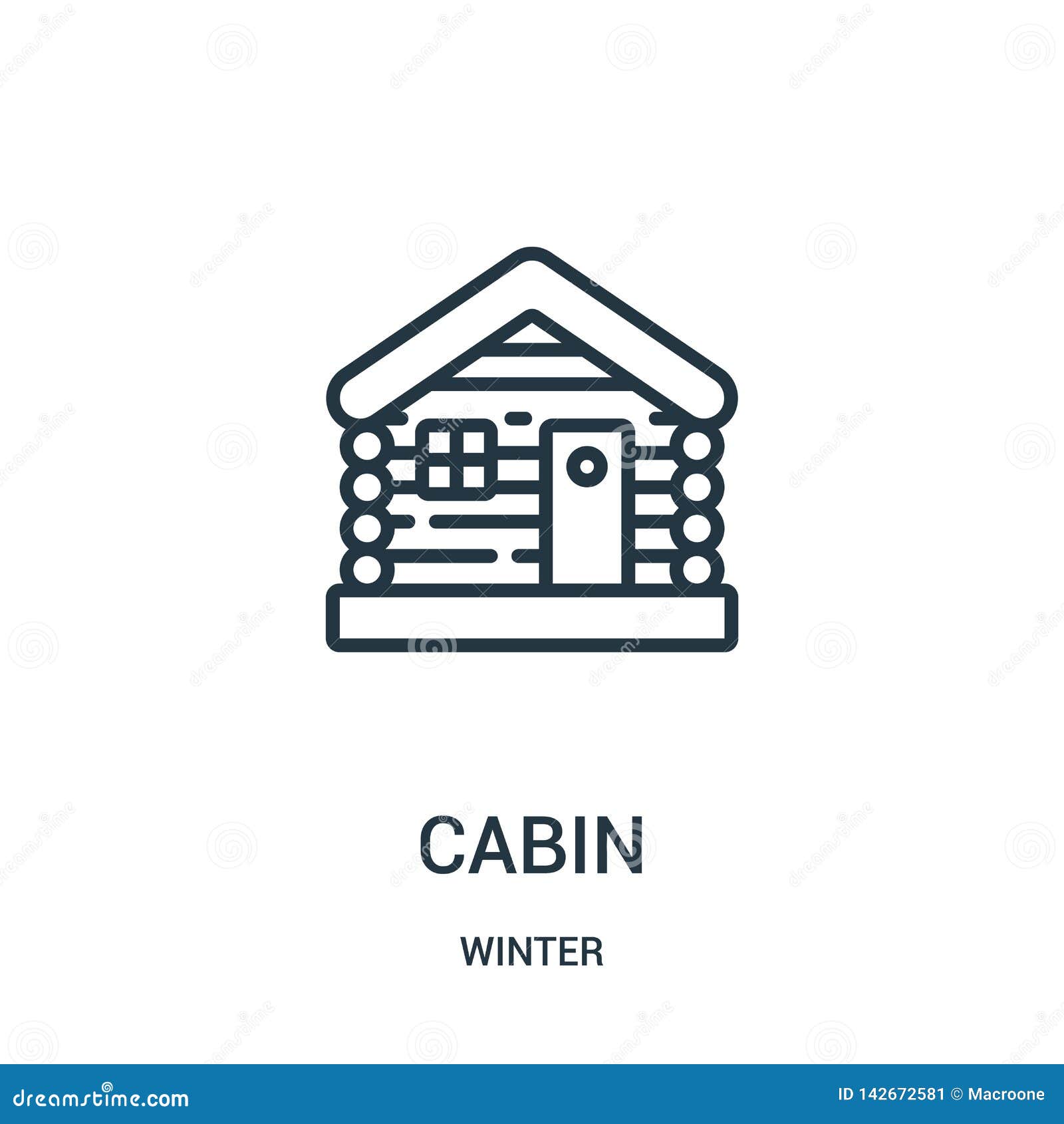 Cabin Icon Vector from Winter Collection. Thin Line Cabin Outline Icon ...