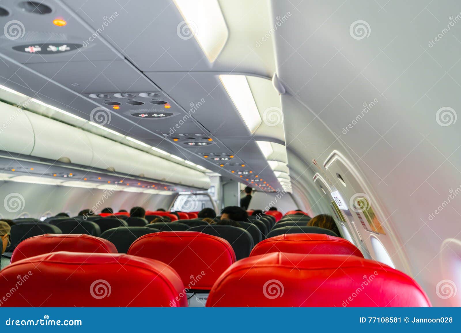 Cabin inside aircraft . stock image. Image of holiday - 77108581