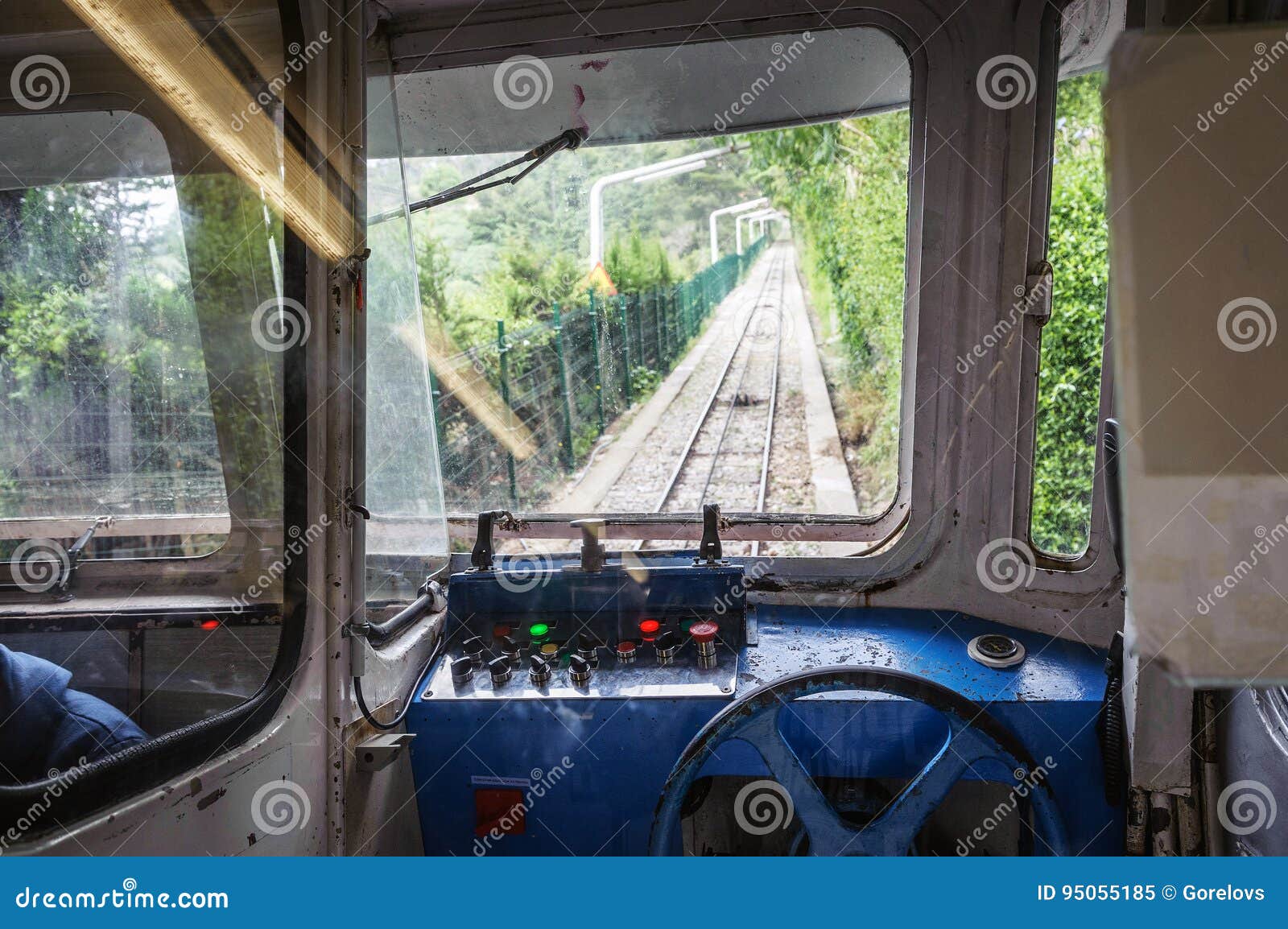 Cabin Interior of Funicular Train at Mount of Tibidabo, Barcelona ...
