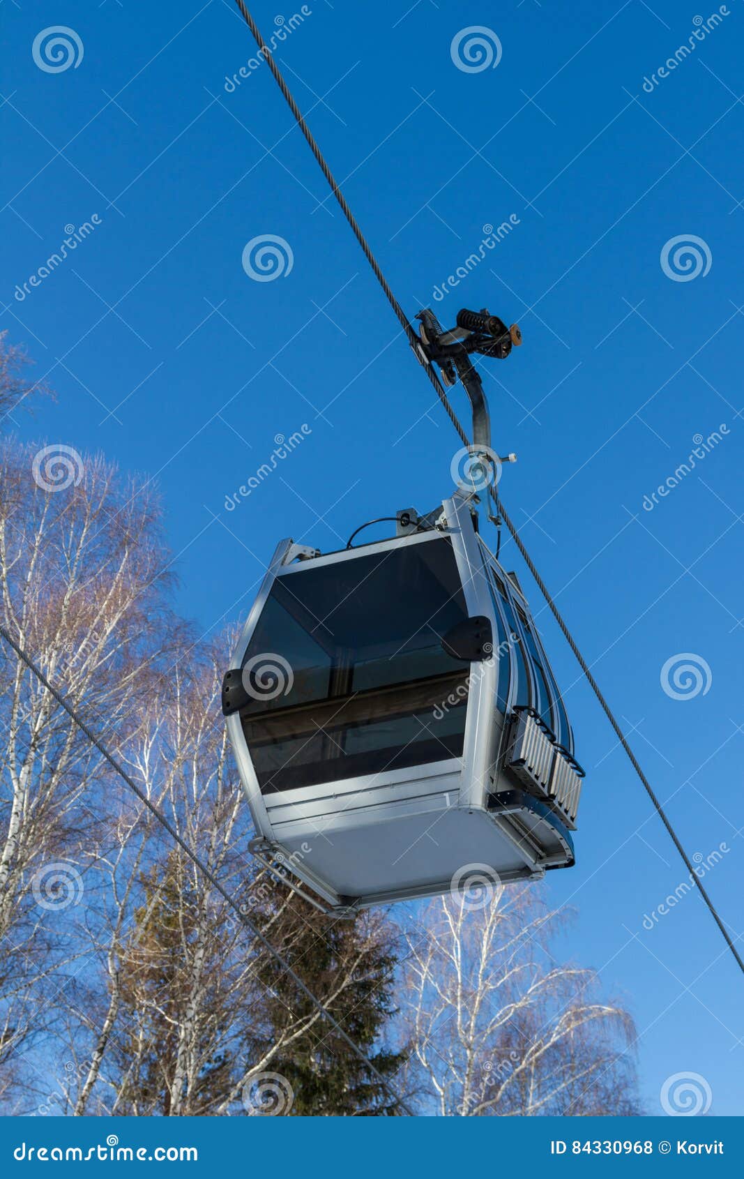 Cabin lift on the rope stock photo. Image of snowy, elevator - 84330968