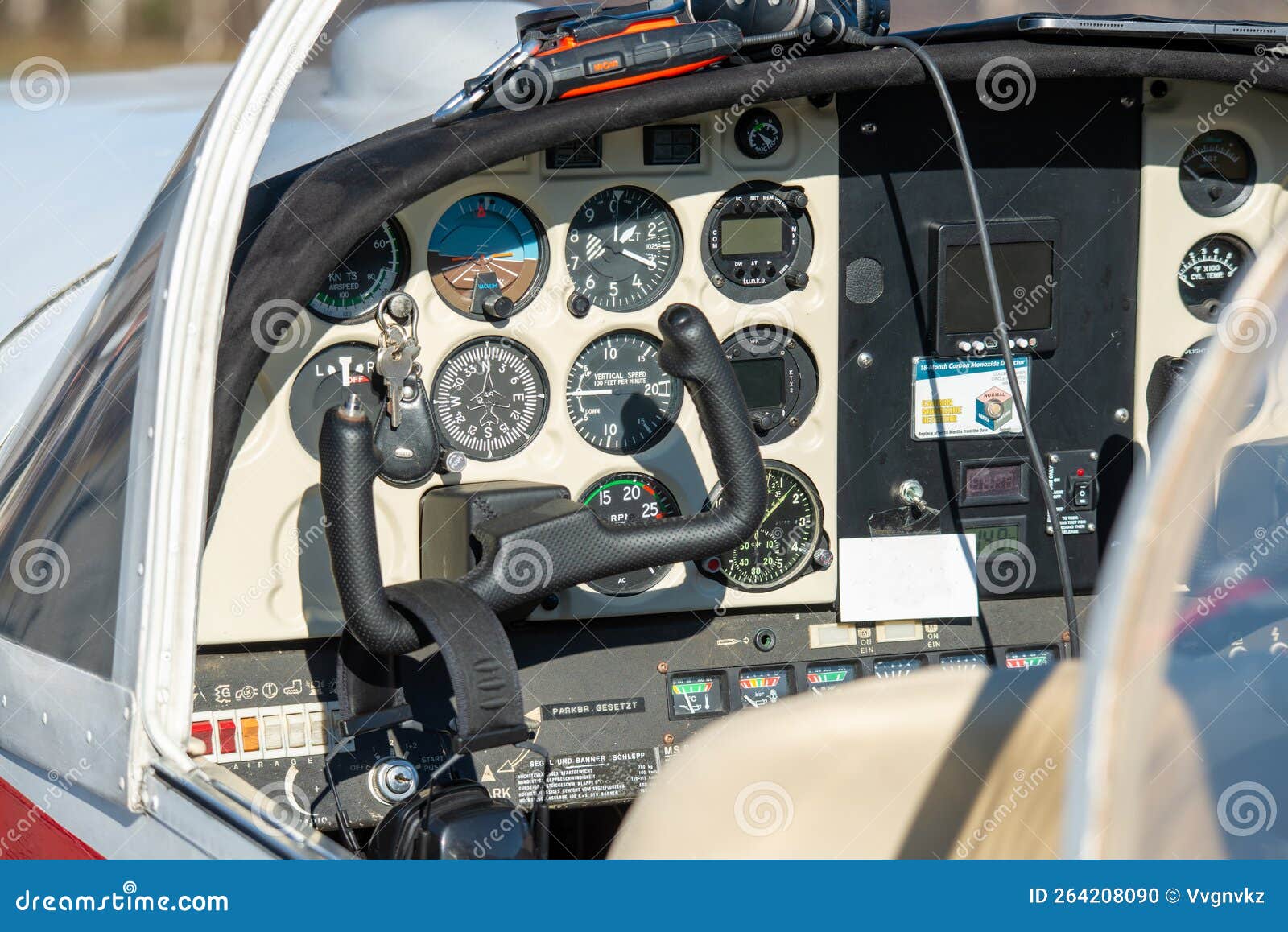 Cabin of a Light-engine Aircraft from the Interior Stock Photo - Image ...
