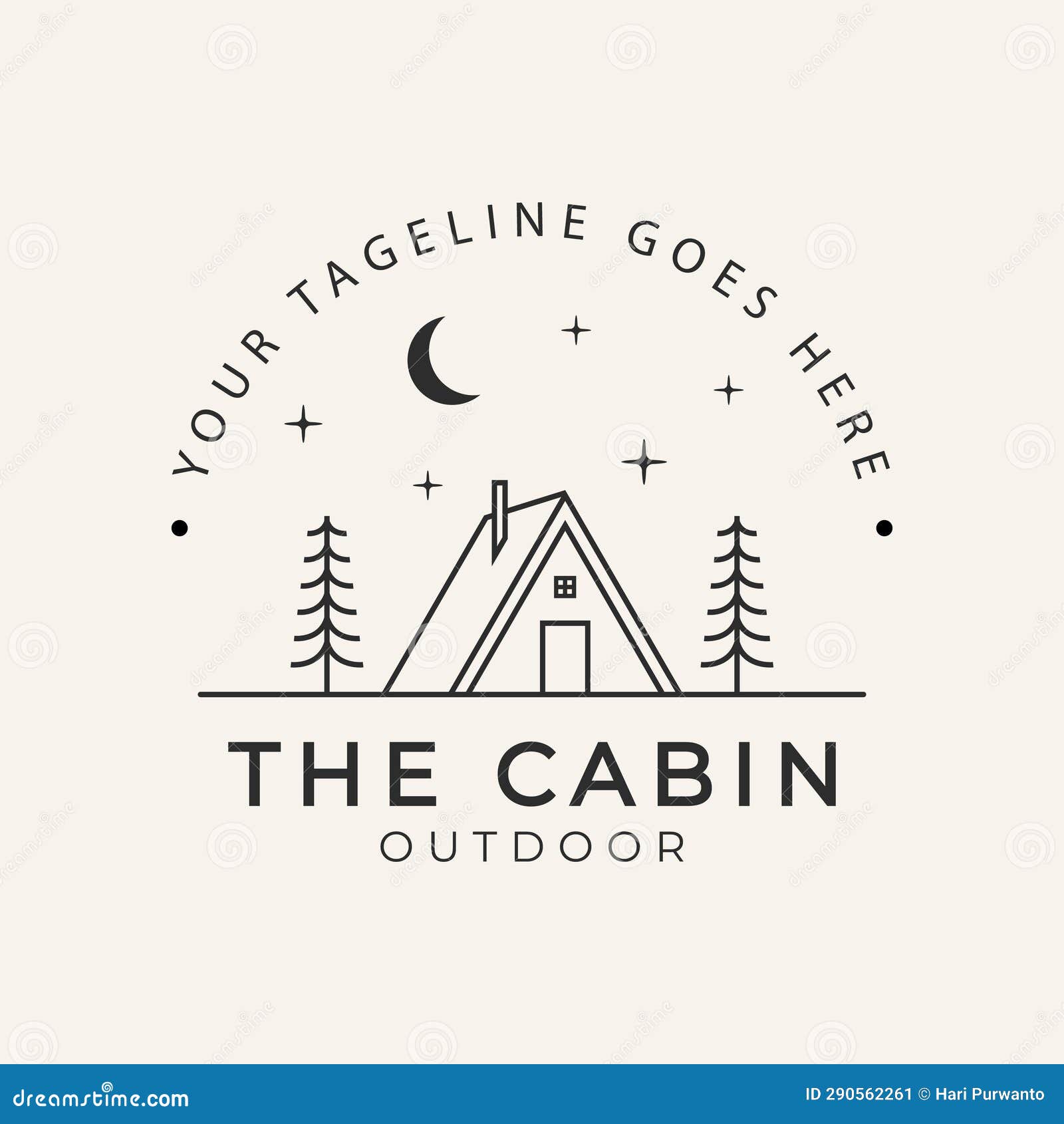 Cabin Line Art Logo Design Vector Stock Vector - Illustration of tree ...