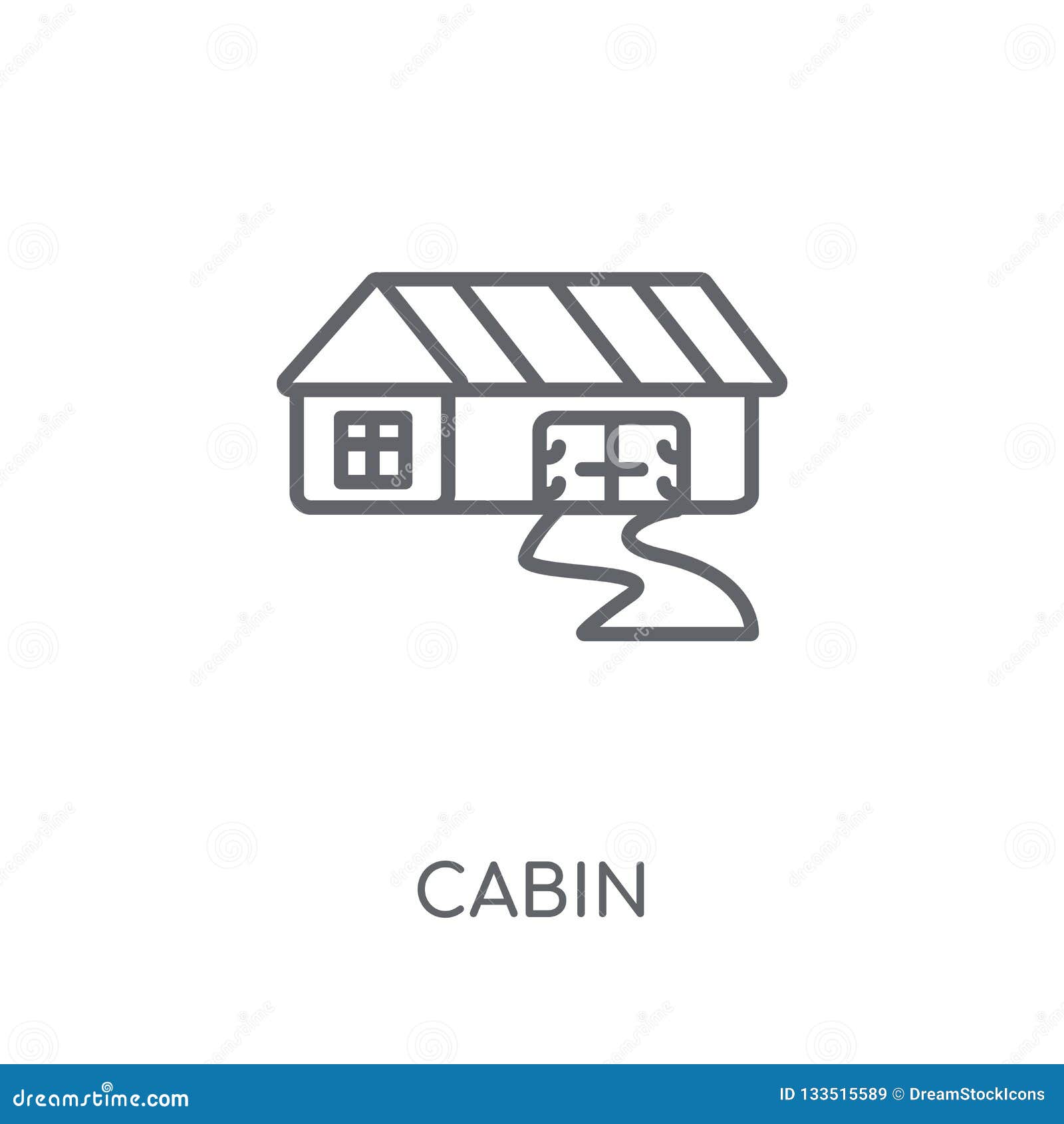 Cabin Linear Icon. Modern Outline Cabin Logo Concept on White Ba Stock ...