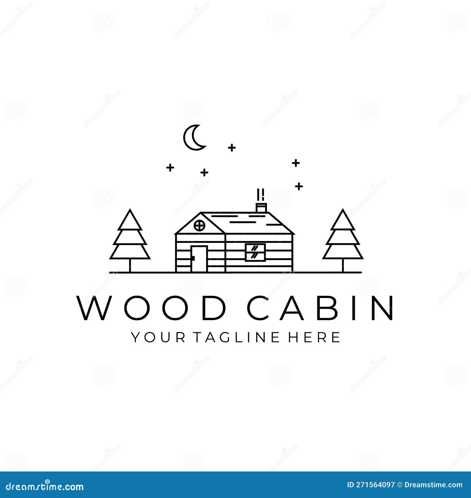 Cabin Logo Vector Line Art Symbol Illustration Design Stock Vector ...