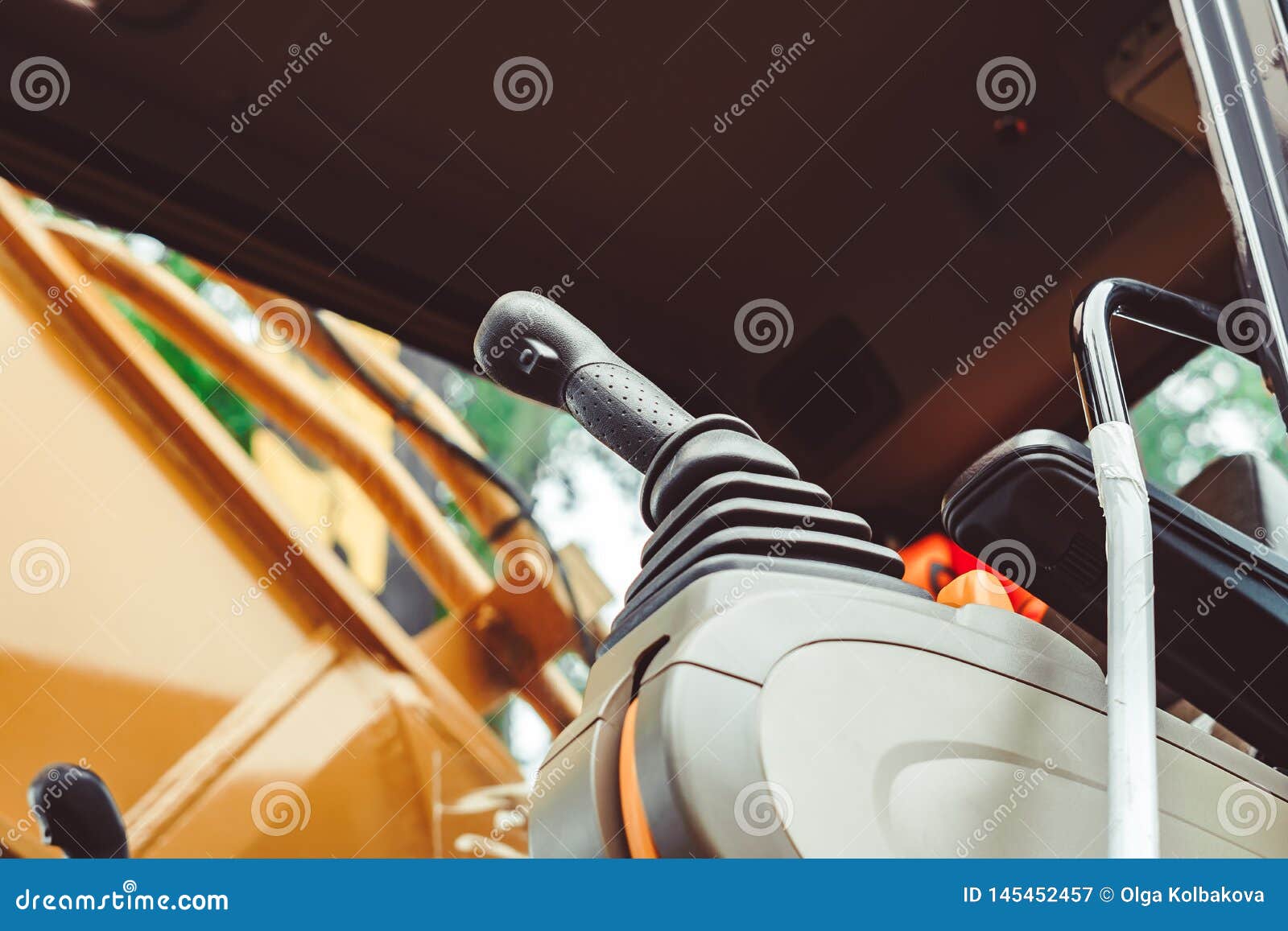 Cabin of the new excavator stock image. Image of engineers - 145452457