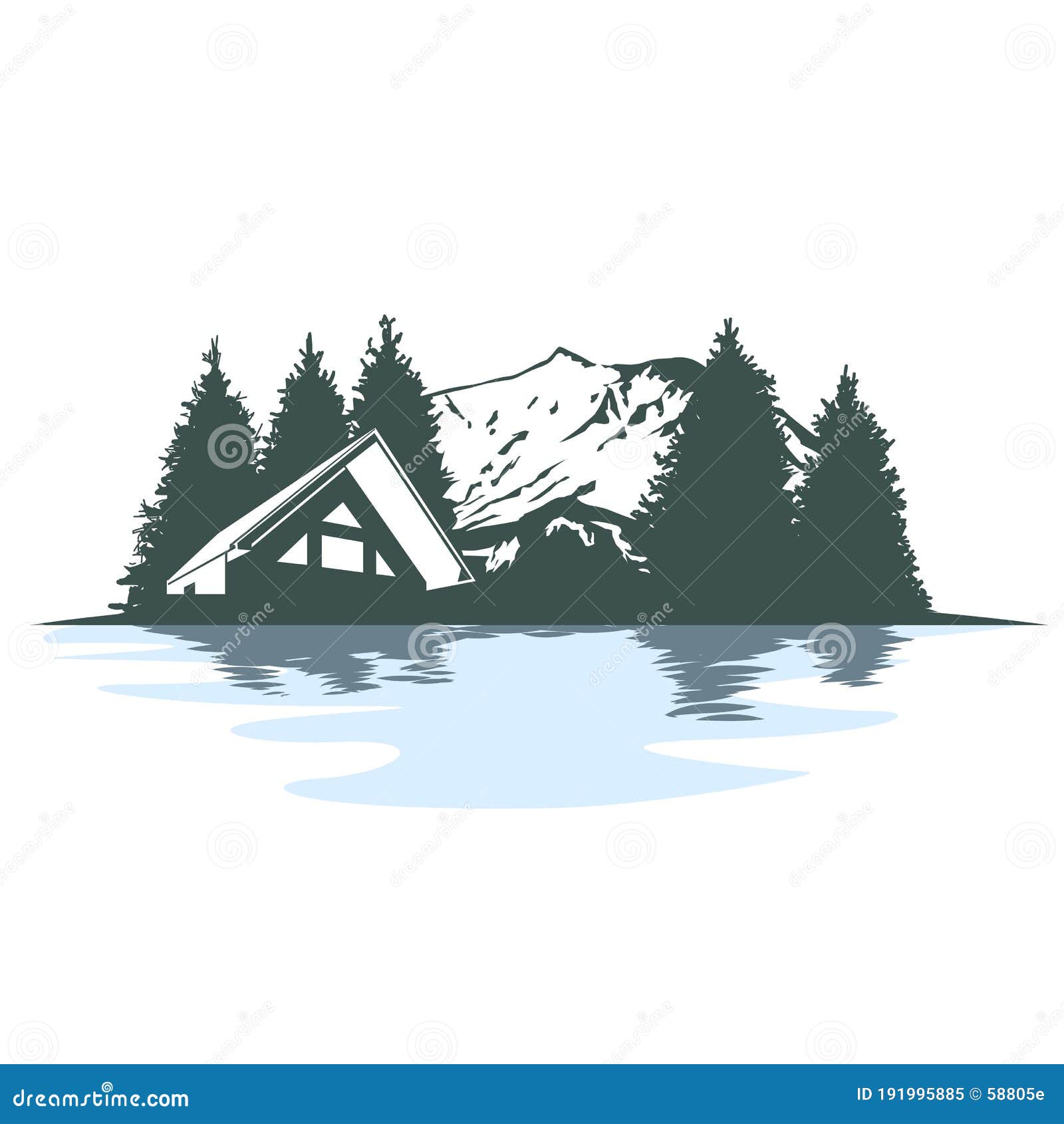 Mountain Cabin Clip Art