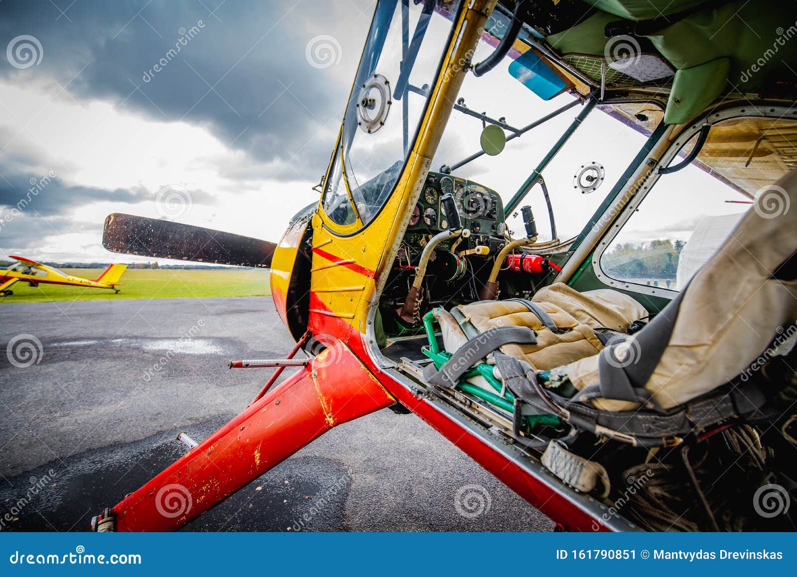 The Cabin of Small Prop Plane. Airplane Ready for Take Off Editorial ...