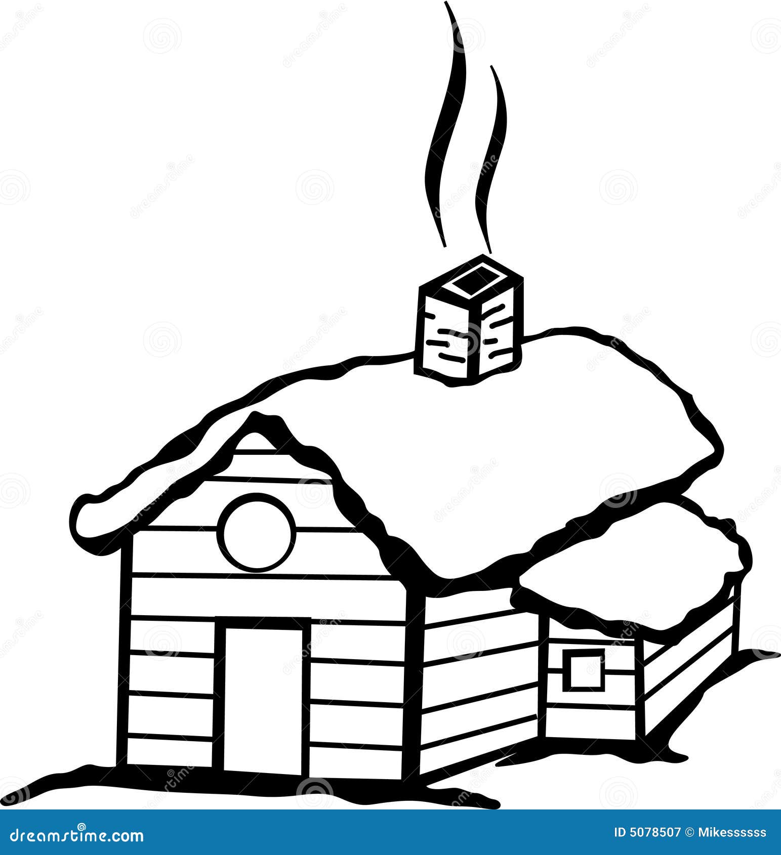 Cabin with Snow Vector Illustration Stock Vector - Illustration of ...