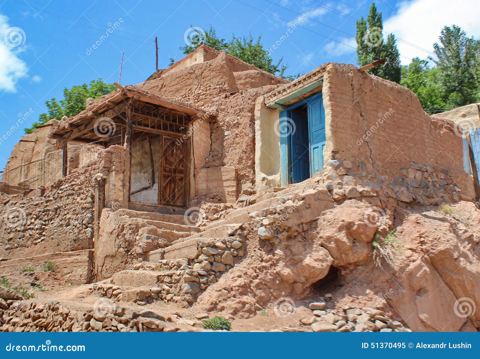Cabin in Tajikistan stock image. Image of village, travel - 51370495