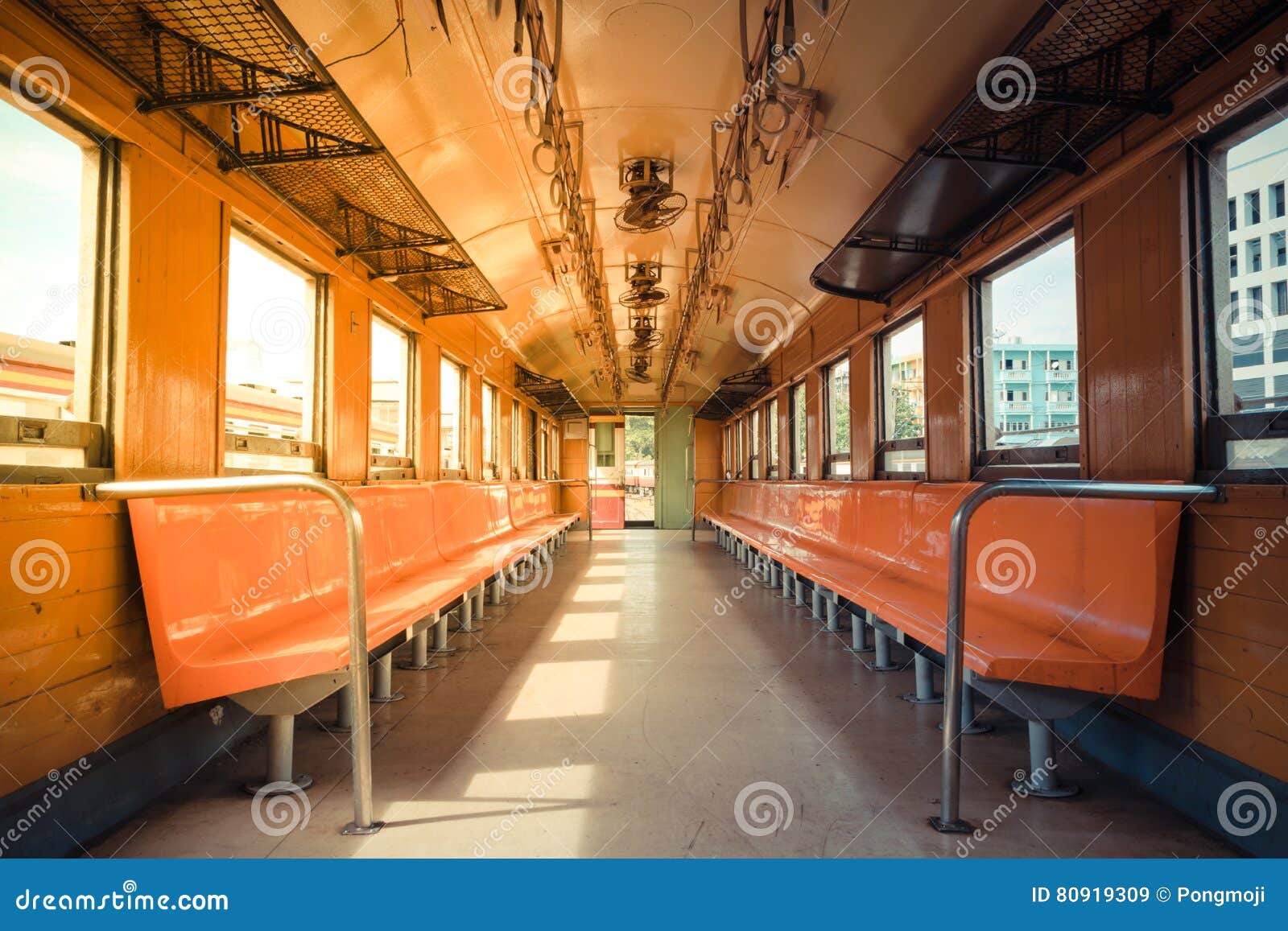 Cabin Of Thai Train, Isolated Window And Door White Background Royalty ...