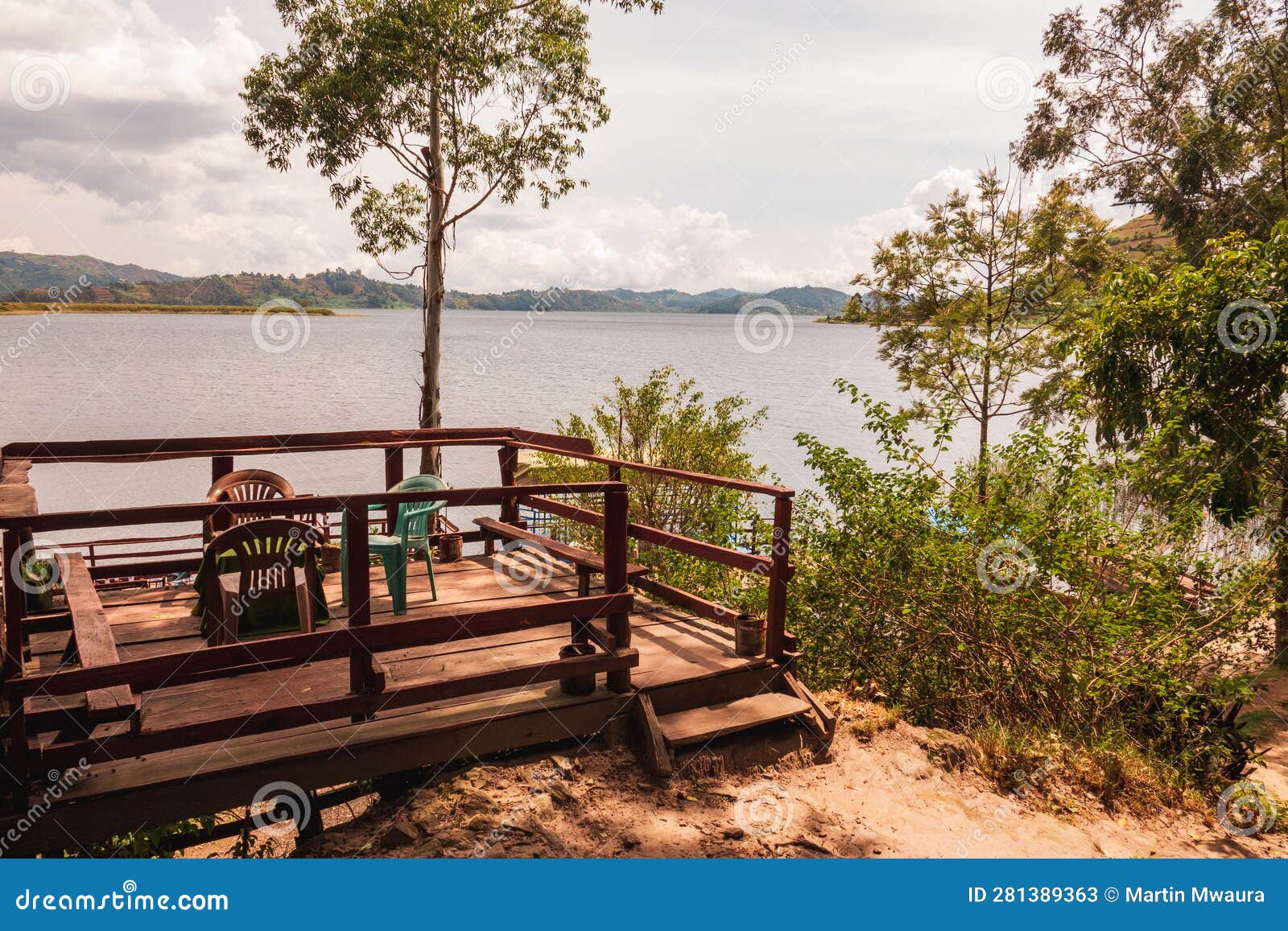 A Cabin in Trees at Lakeshore at Lake Mutanda in Uganda Stock Image ...