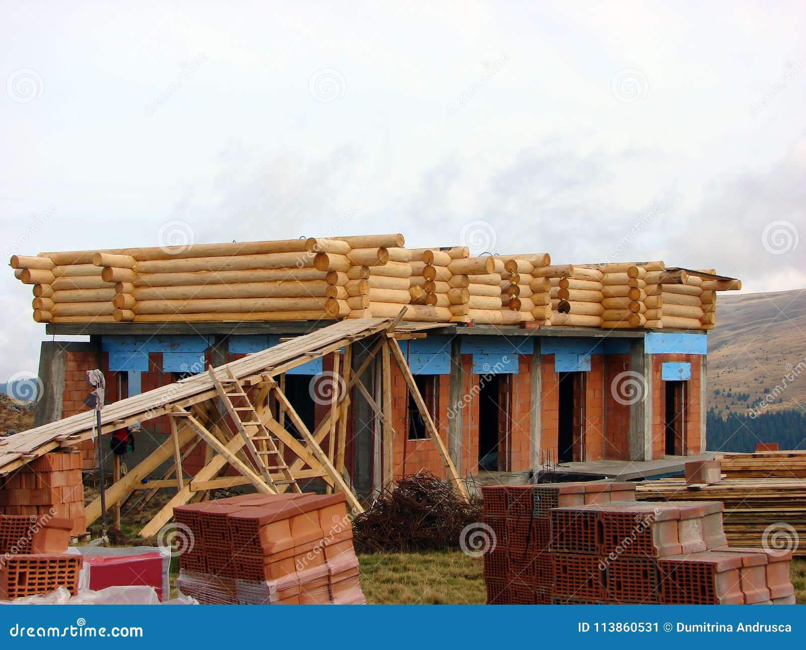 Log Cabin Under Construction Royalty-Free Stock Photography ...