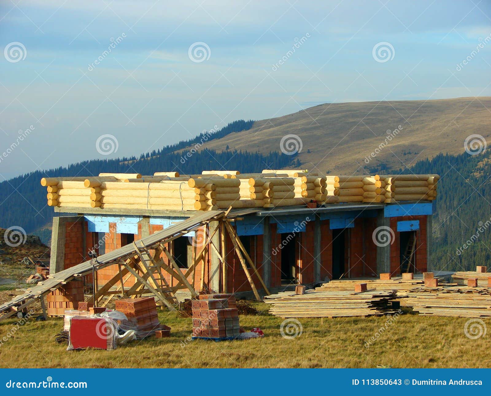 Log Cabin Under Construction Royalty-Free Stock Photography ...