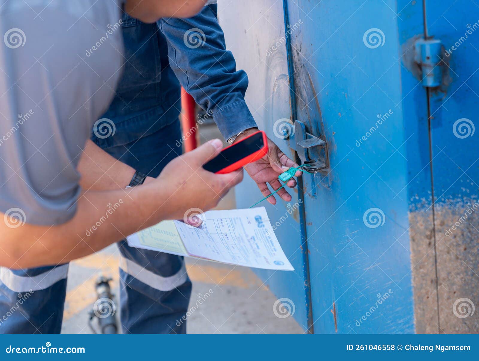 Cabin Valve Door Truck Lock with Protective Cable Seal Stock Photo ...