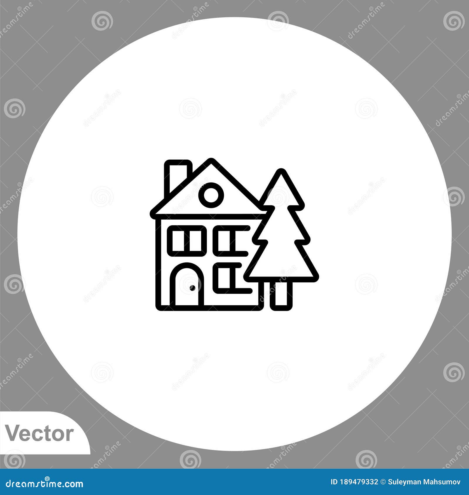 Cabin Vector Icon Sign Symbol Stock Vector - Illustration of cottage ...