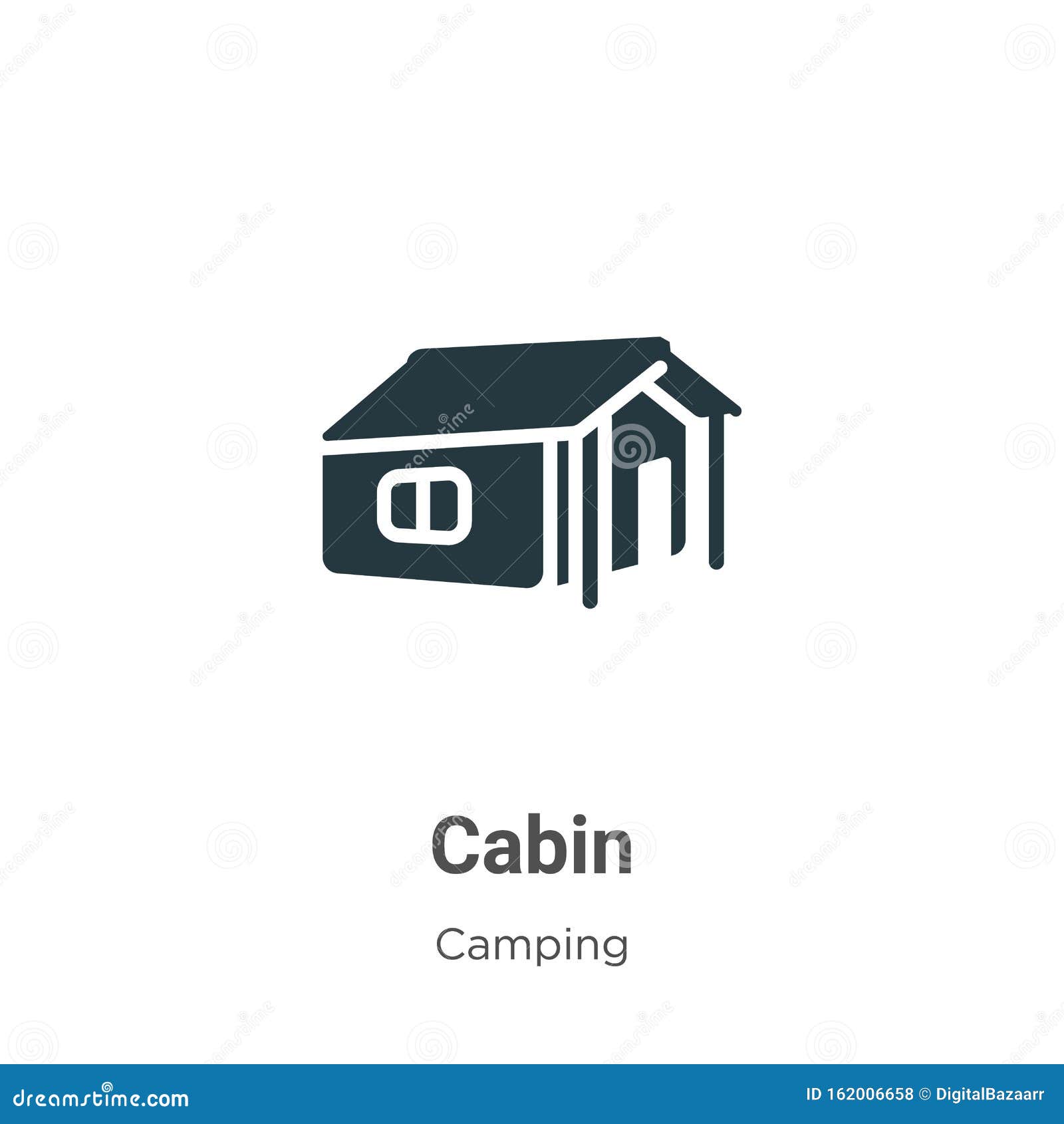 Cabin Vector Icon on White Background. Flat Vector Cabin Icon Symbol ...