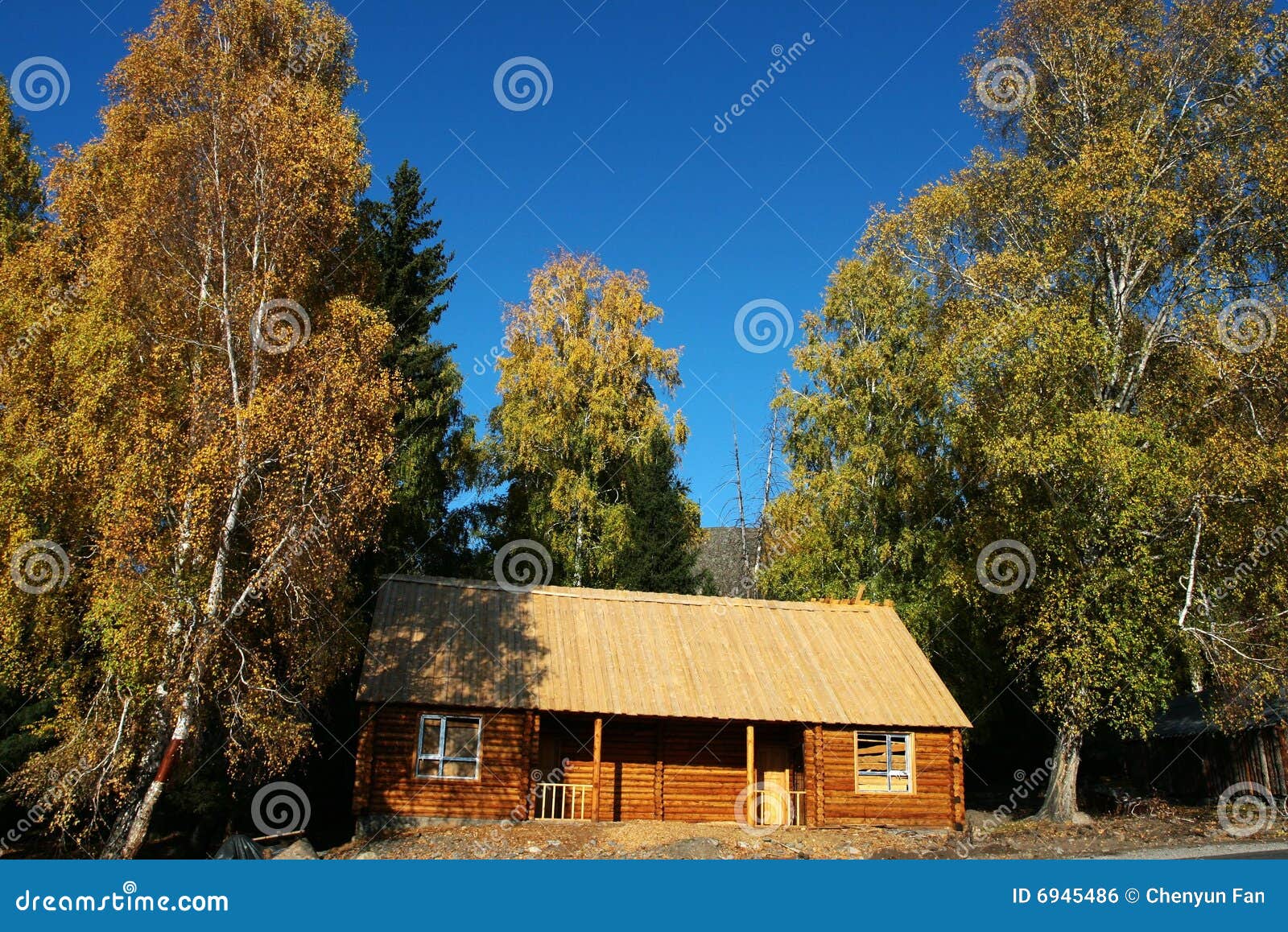 Cabin in village stock photo. Image of golden, baihaba - 6945486