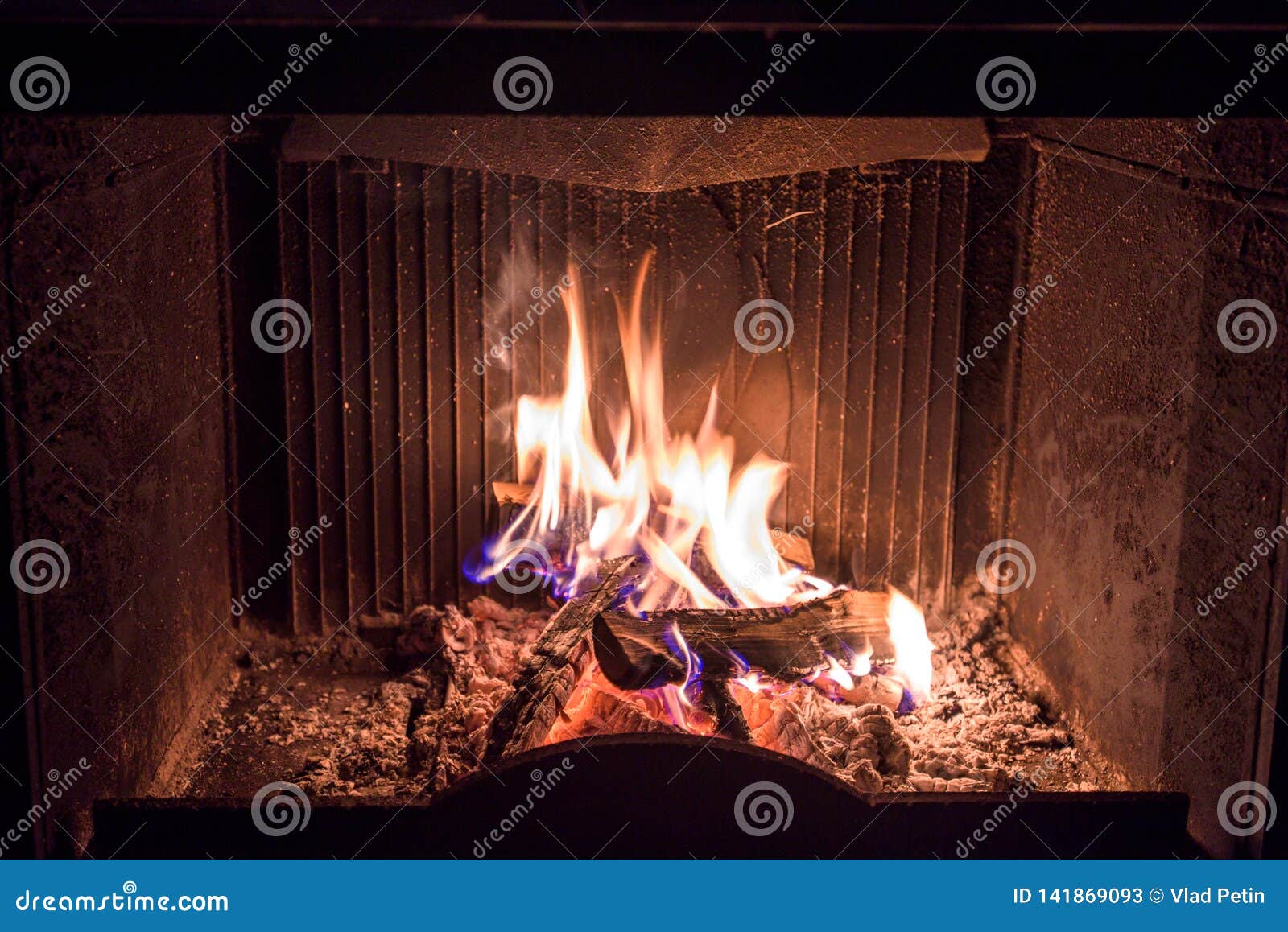 Cabin warm fireplace stock image. Image of heat, december - 141869093