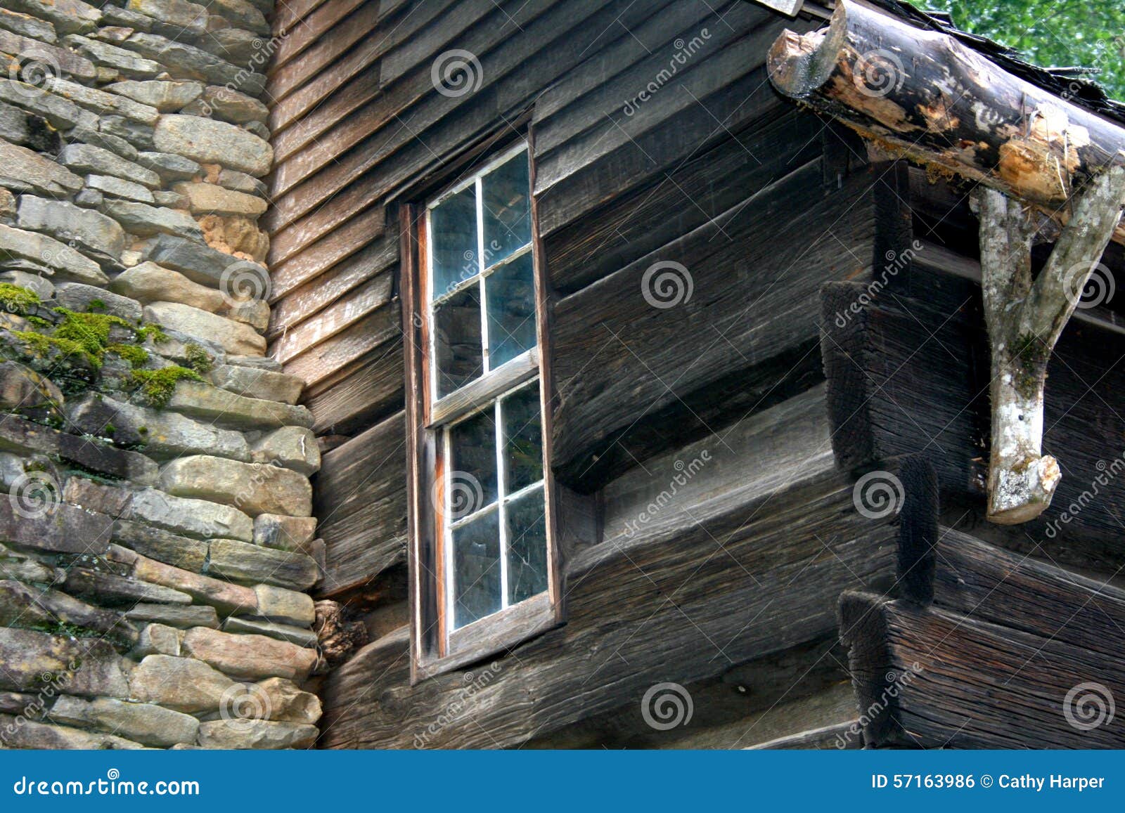Rustic Cabin Window in North Carolin Stock Photo - Image of frame ...