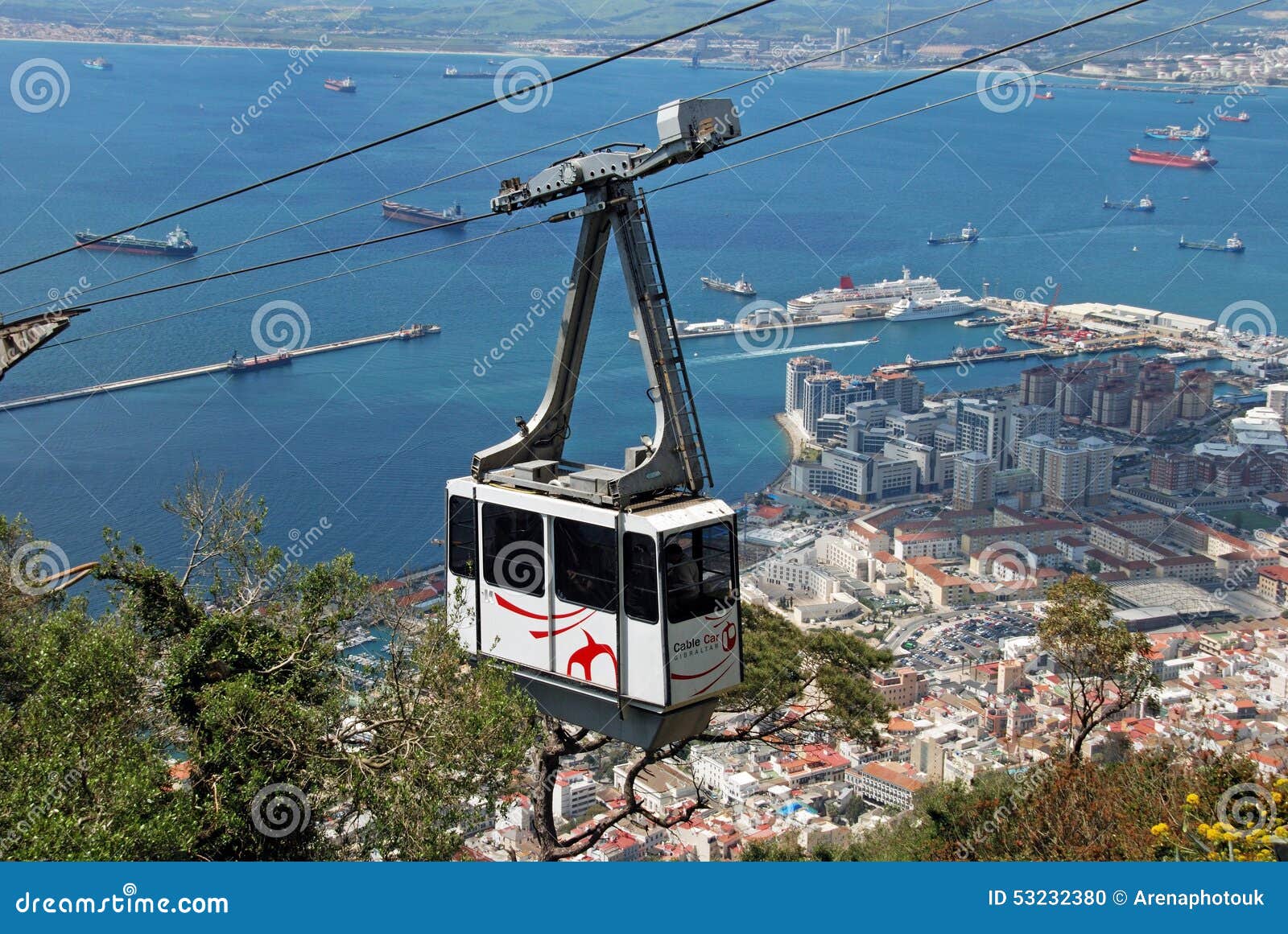 Cabina Di Funivia, Gibilterra Immagine Editoriale - Immagine di sunlit ...