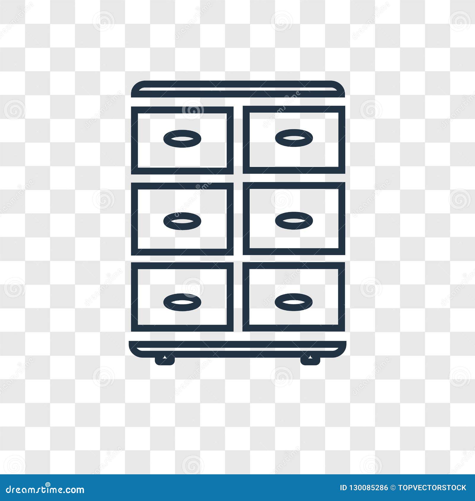 Cabinet Concept Vector Linear Icon Isolated on Transparent Background ...