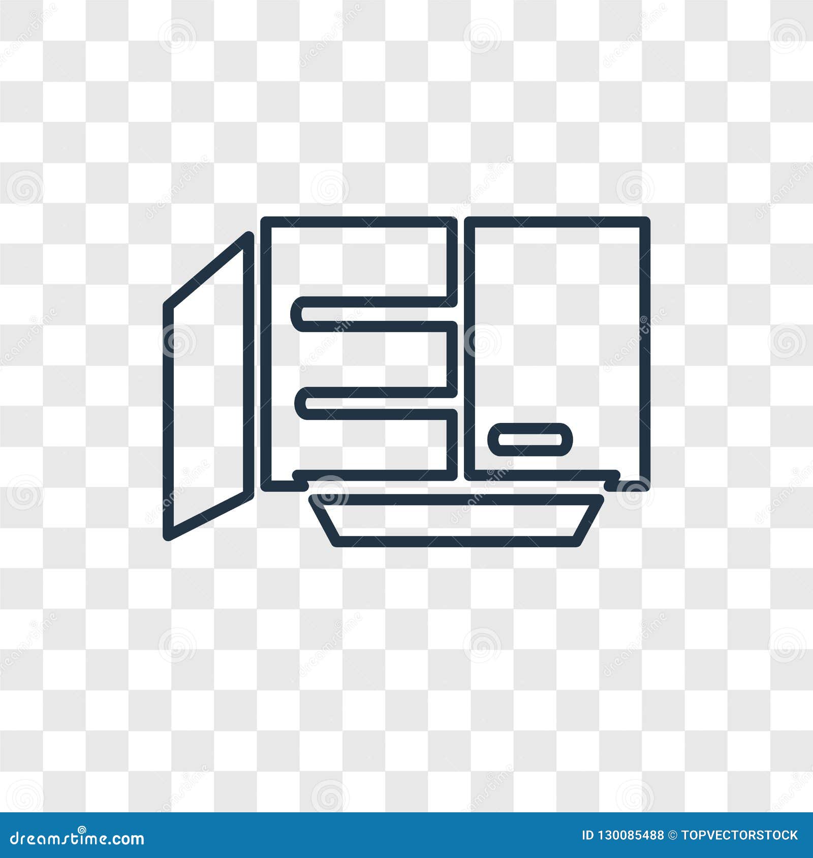 Cabinet Concept Vector Linear Icon Isolated on Transparent Background ...