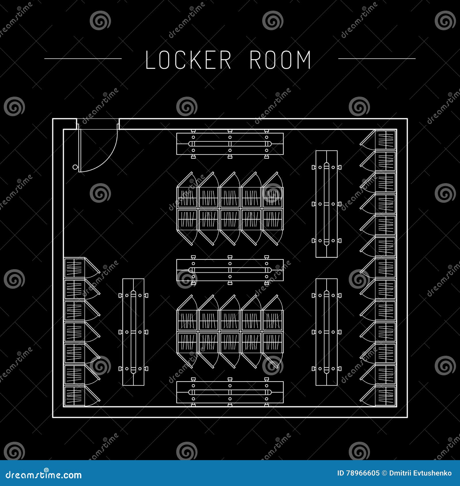 Cabinet for locker rooms stock vector. Illustration of container - 78966605
