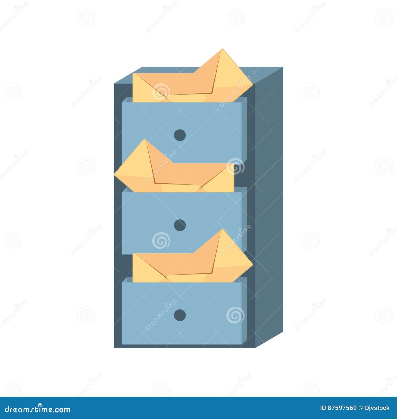 Cabinet Mail Envelope Storage Stock Illustration - Illustration of open ...