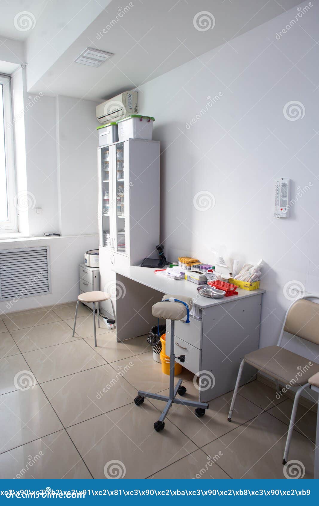 Cabinet in the Medical Clinic for Sampling Stock Photo - Image of ...