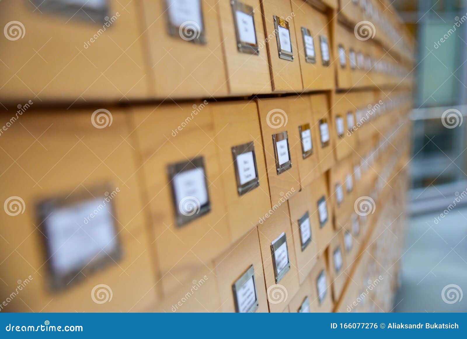 Cabinet with Shelves for Catalogs in the Library Stock Photo - Image of ...