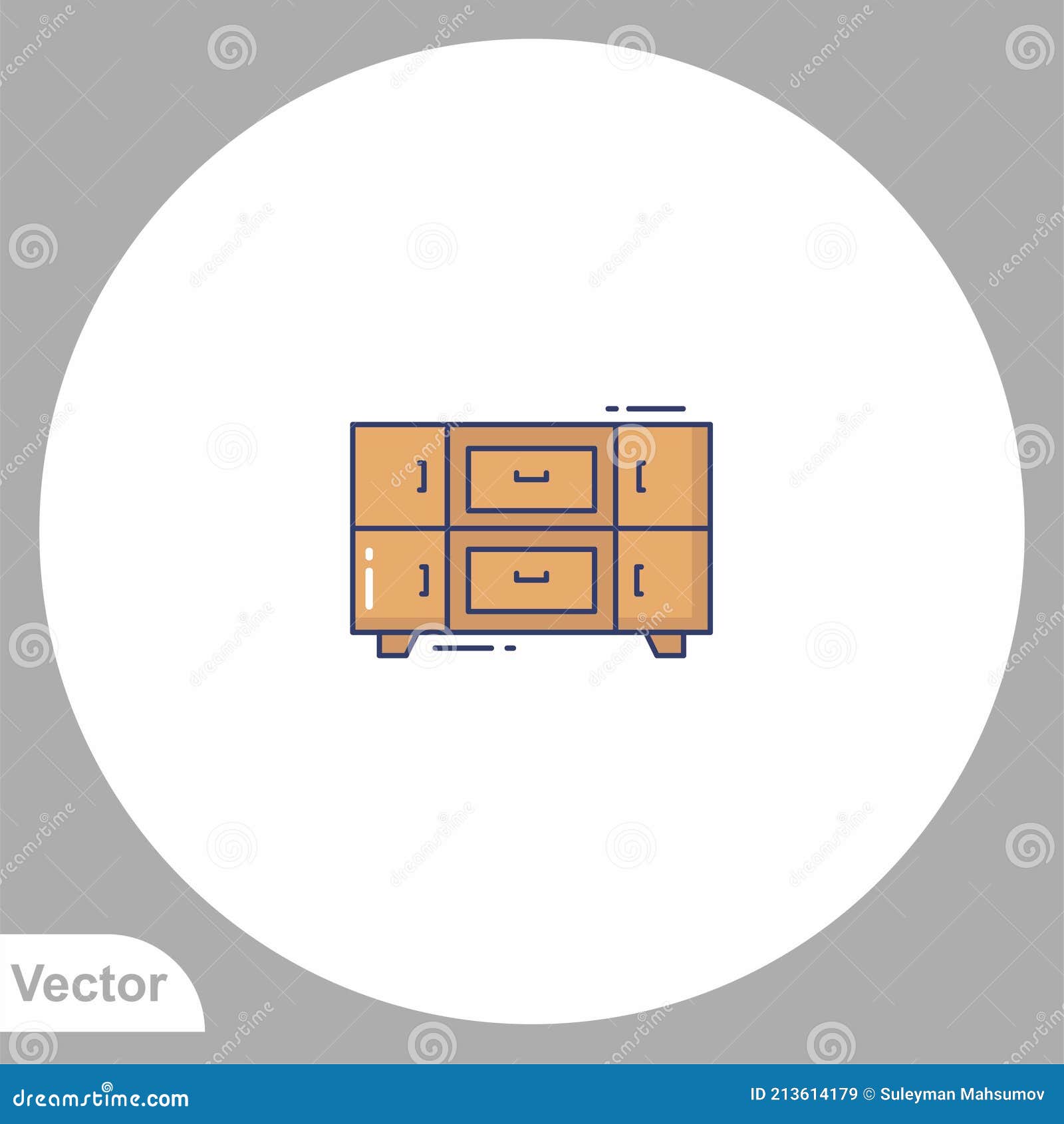 Cabinet Vector Icon Sign Symbol Stock Vector - Illustration of closet ...