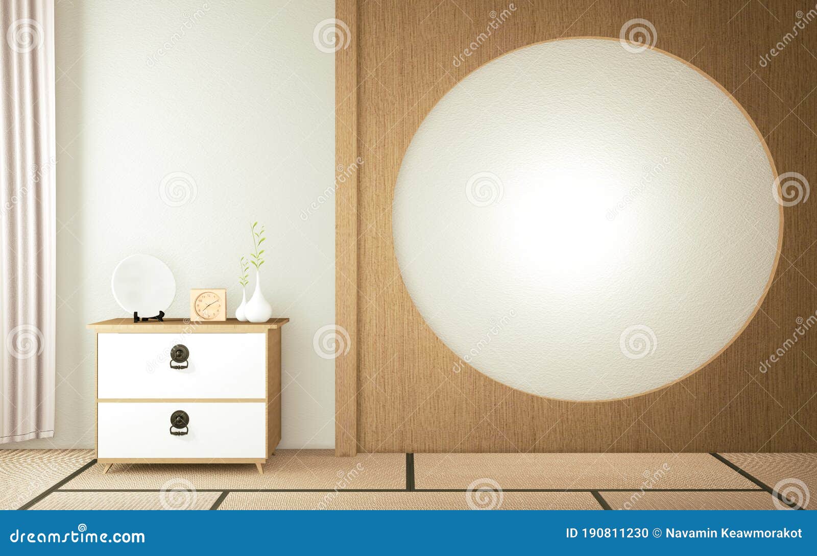 Cabinet in Zen Empty Room Japanese - Zen Style,minimal Designs. 3D ...