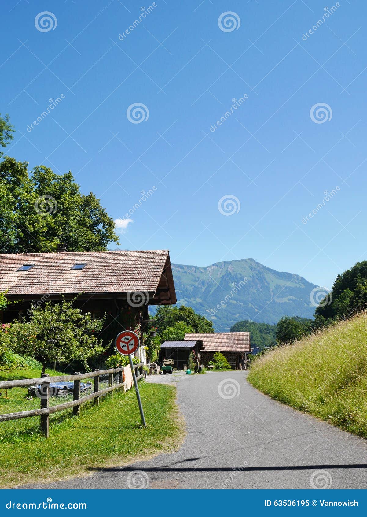 Cabins by the road stock image. Image of hill, countryside - 63506195
