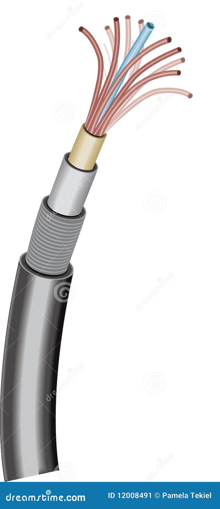 Cable stock vector. Illustration of light, communication - 12008491