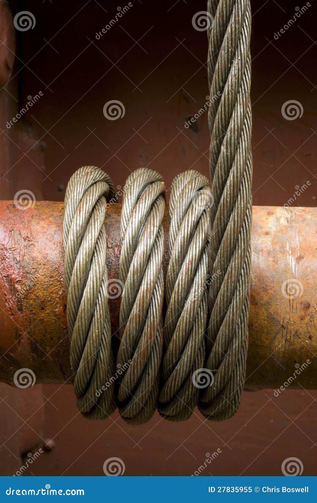 Cable Wrapped Around Tensioner Railroad Car Stock Image - Image of ...