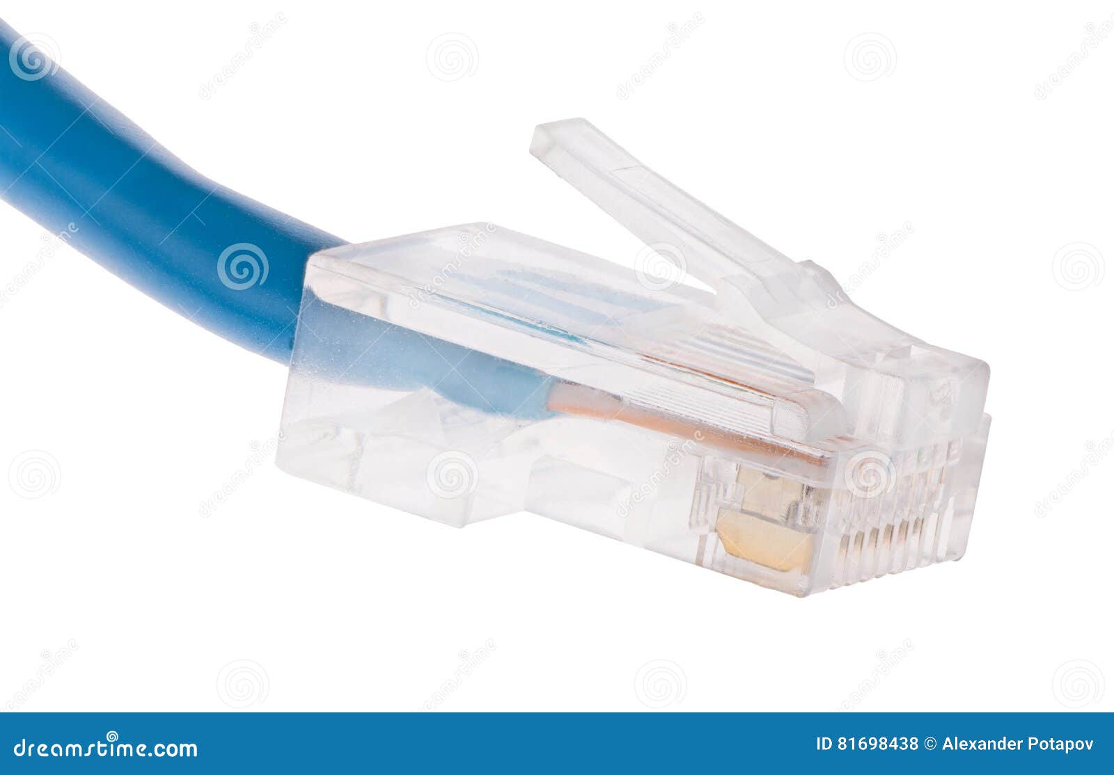 Cable Azul De La Red Con El Enchufe En Blanco Foto de archivo - Imagen ...