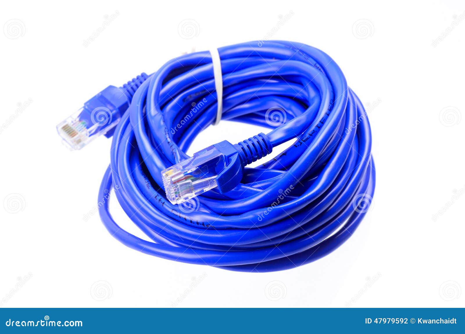 Cable Azul De La Red En El Fondo Blanco Foto de archivo - Imagen de ...
