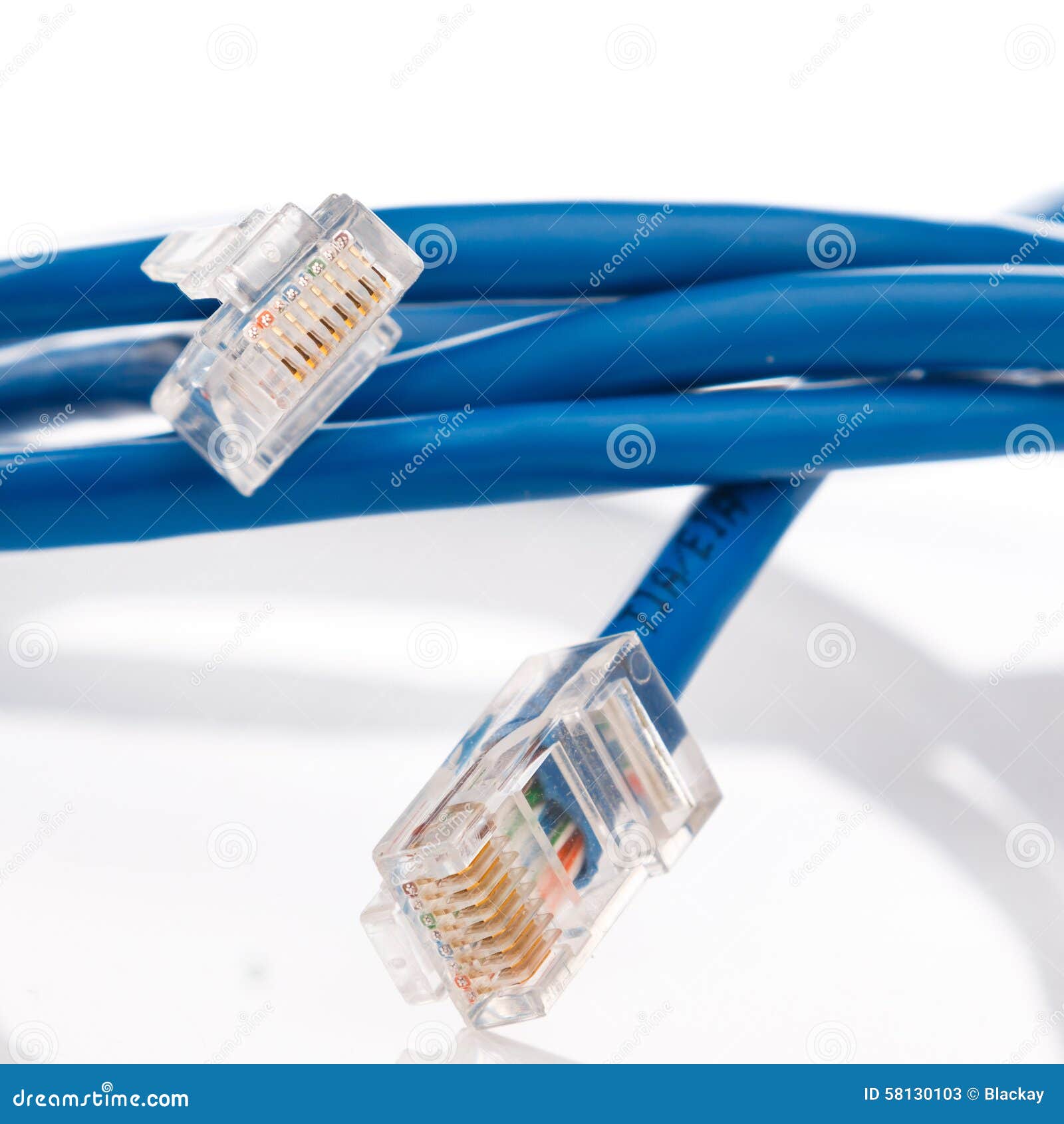 Cable azul del Internet imagen de archivo. Imagen de conector - 58130103