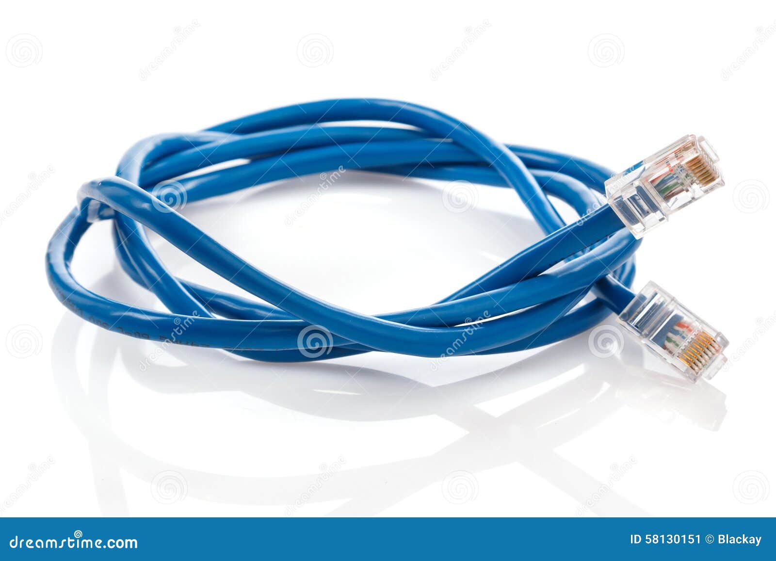 Cable azul del Internet imagen de archivo. Imagen de ethernet - 58130151