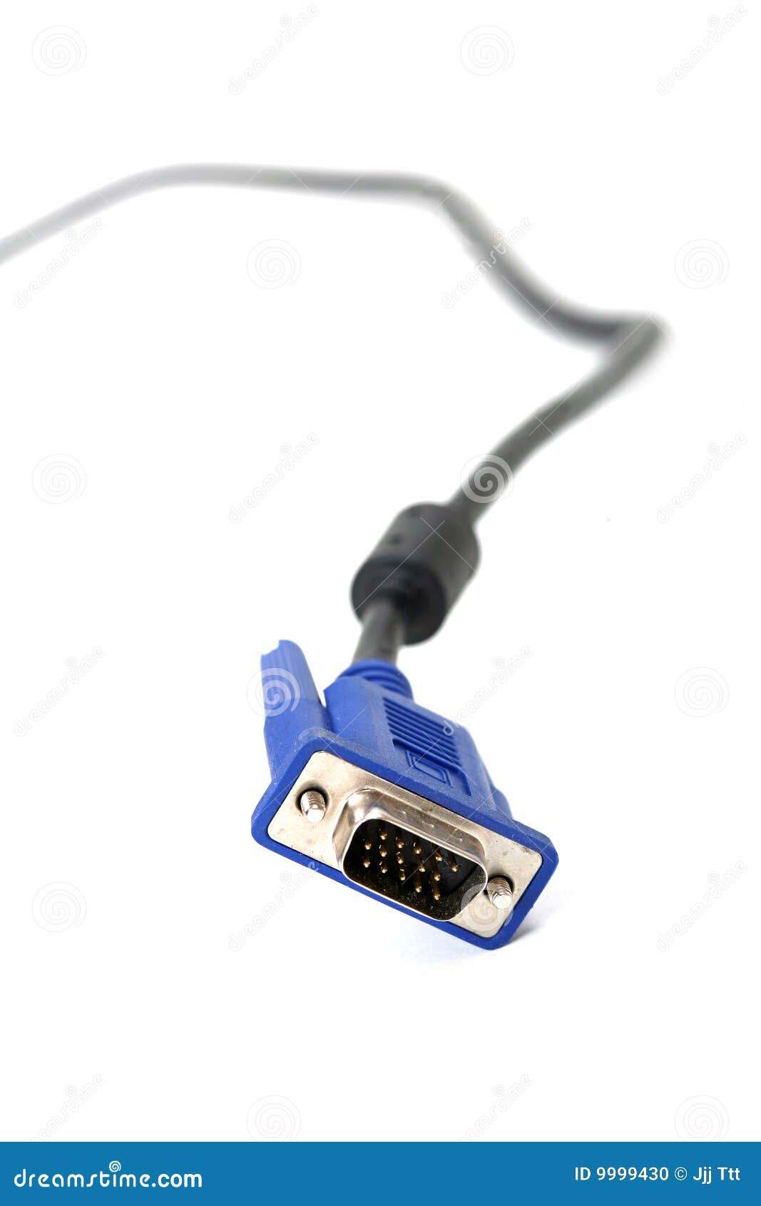 Cable azul del monitor foto de archivo. Imagen de alambre - 9999430