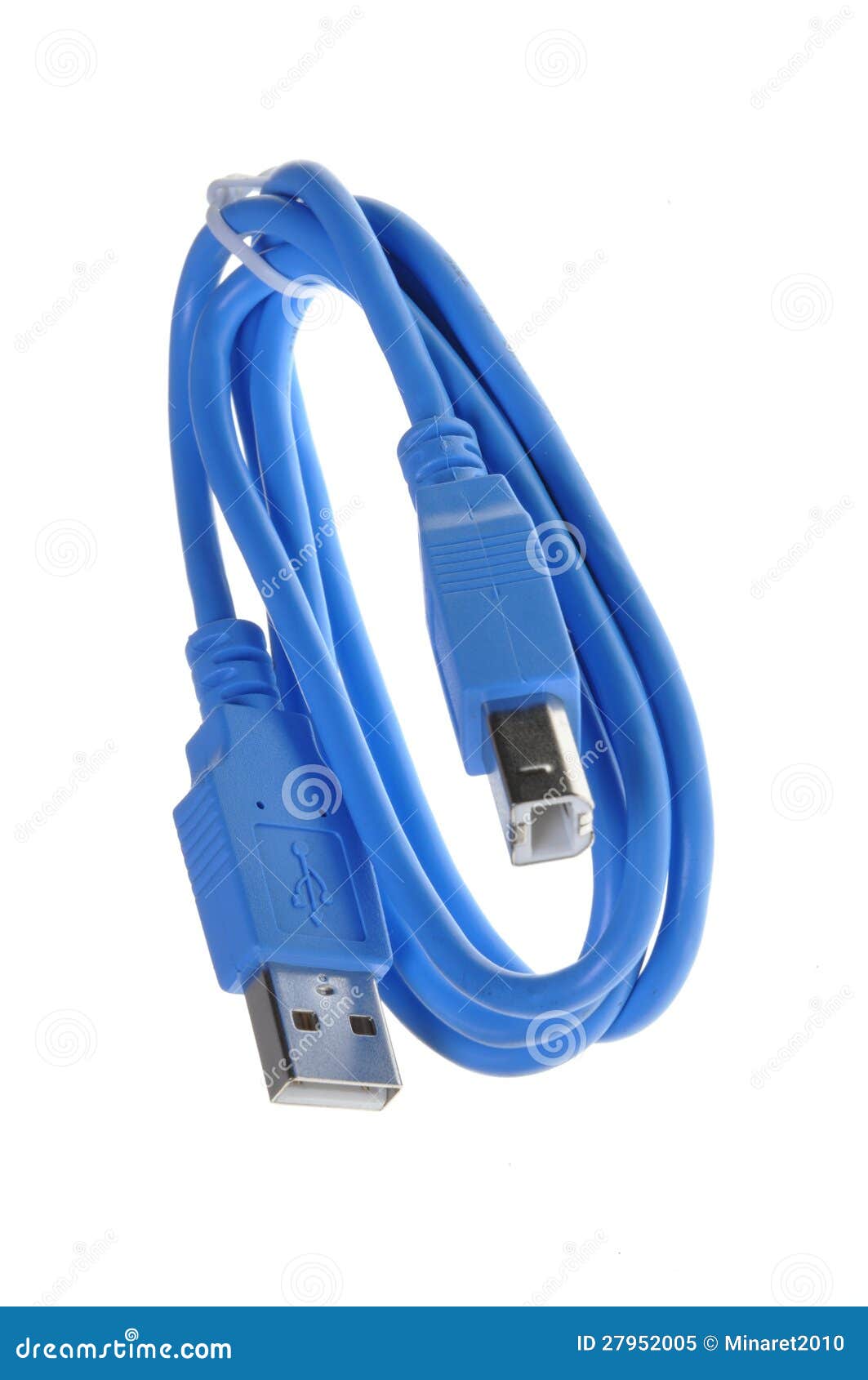 Cable Azul Del Ordenador Del Usb Imagen de archivo - Imagen de conecte ...
